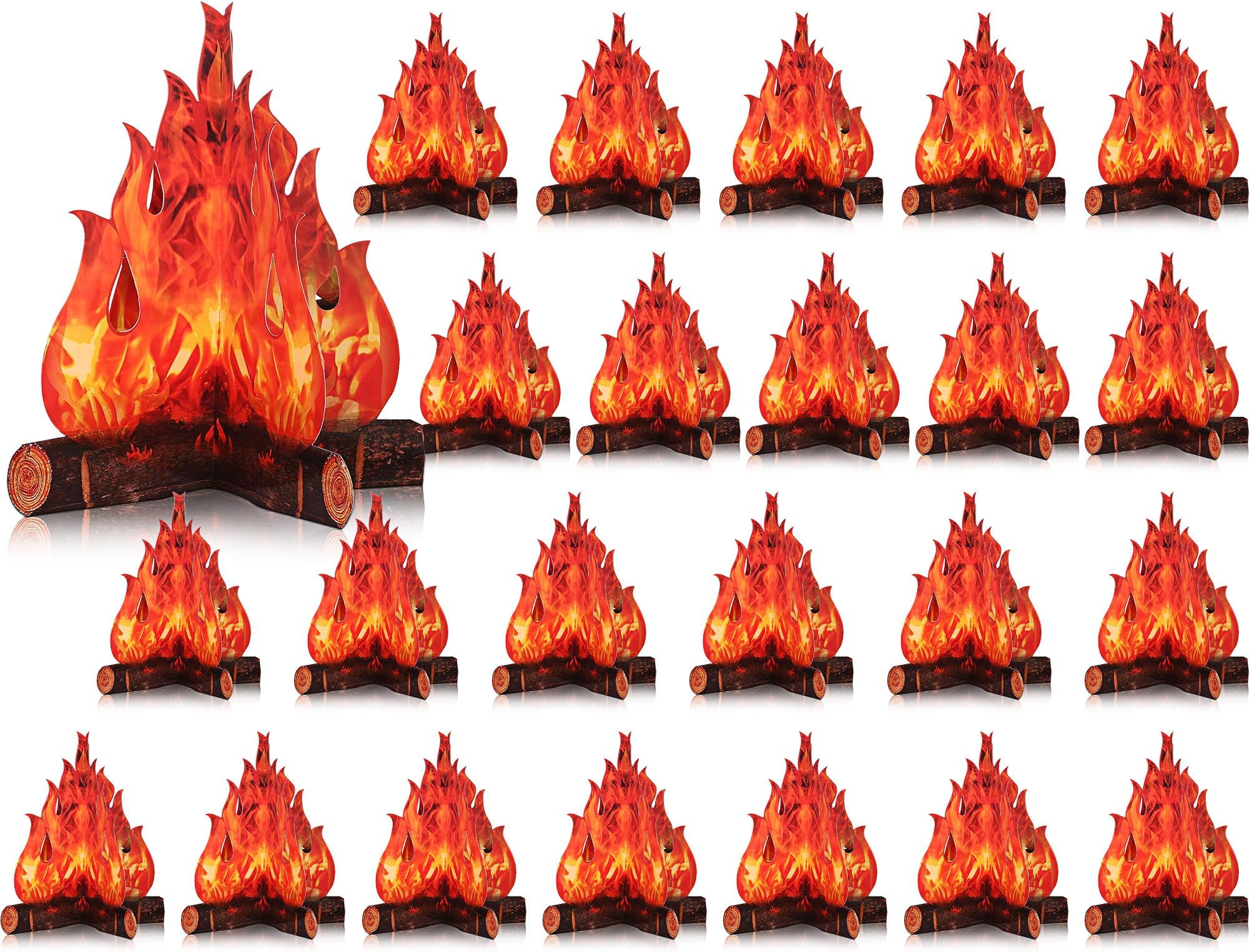 Amazon.com: Boao 24 Set 3D Paper Campfire Centerpiece Fake Fire Summer ...