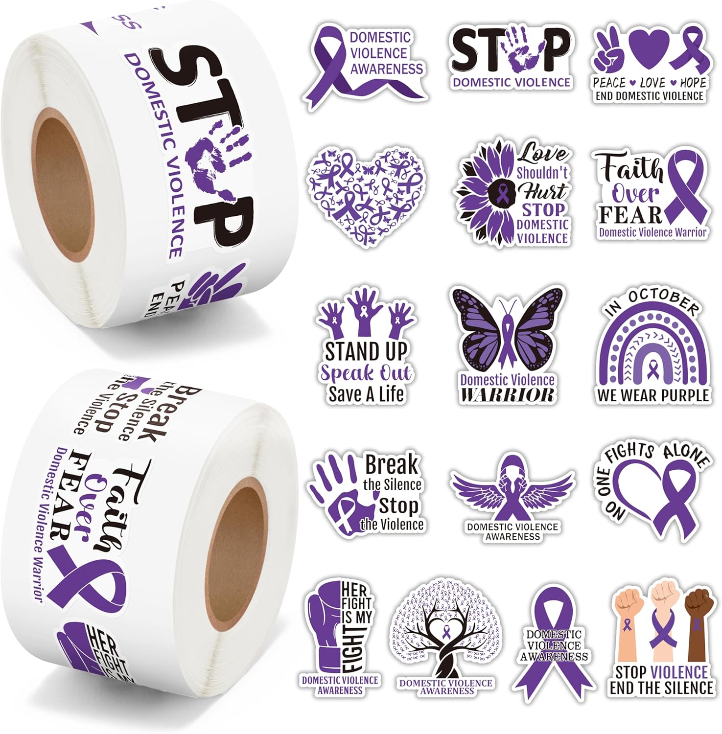 Amazon.com: BeYumi Domestic Violence Awareness Stickers - 1000Pcs ...