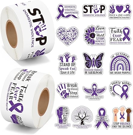 Amazon.com: BeYumi Domestic Violence Awareness Stickers - 1000Pcs ...