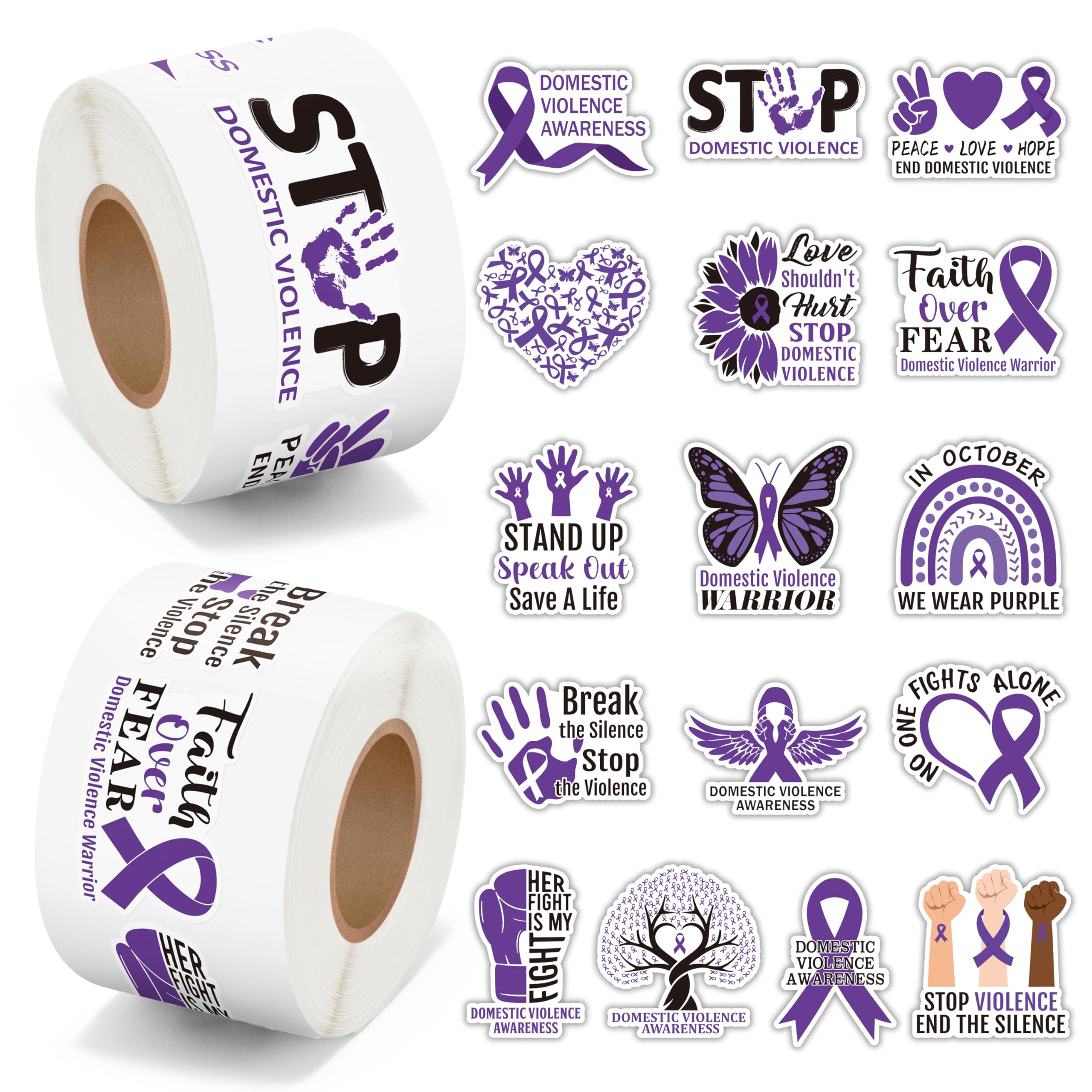 Amazon.com: BeYumi Domestic Violence Awareness Stickers - 1000Pcs ...