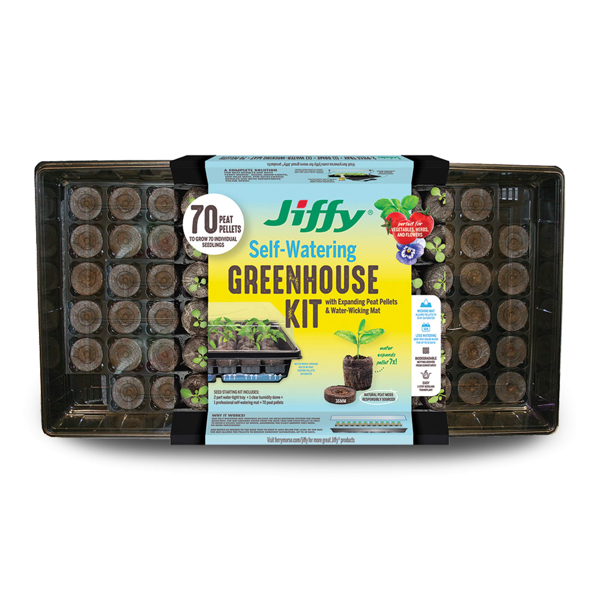 Snapklik.com : Jiffy 36mm Self-Watering Seed Starting Greenhouse Kit