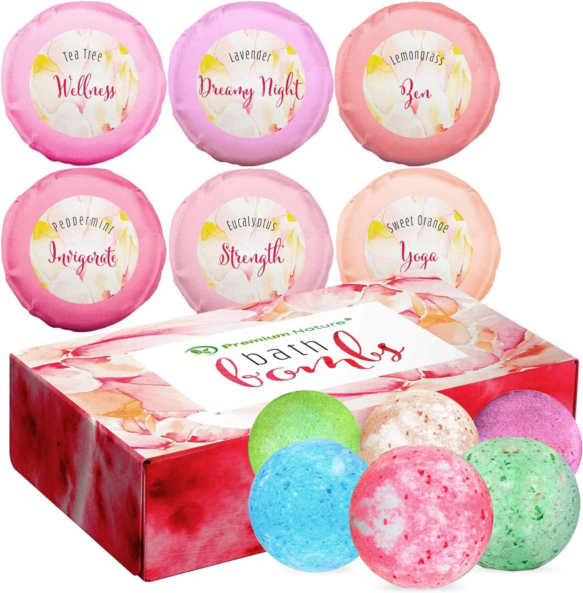 Amazon.com : Bath Bombs - 6 Organic Essential Oil Bath Bomb Gift Set ...