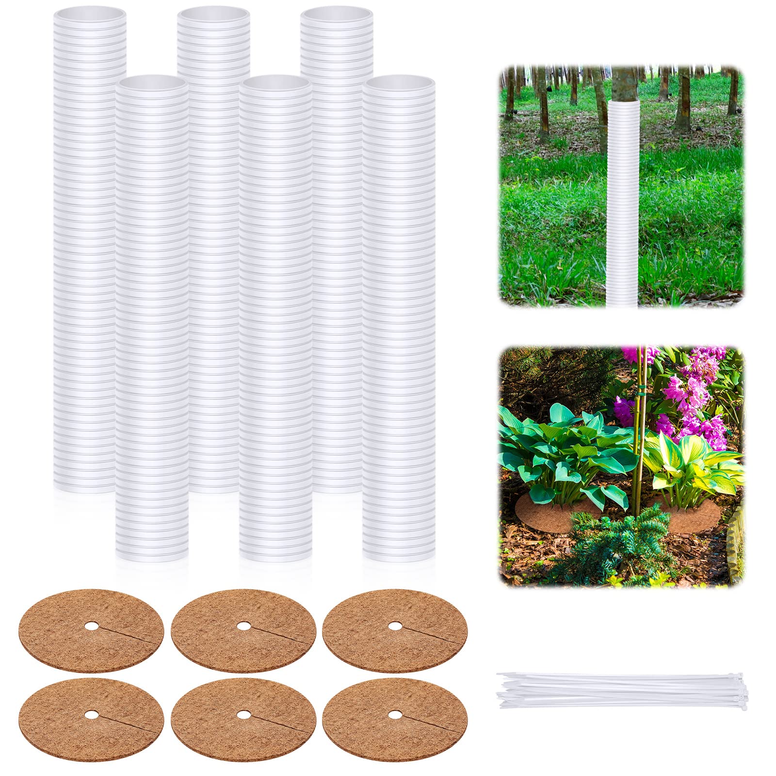 12 Pcs Corrugated Tree Guards Coconut Fibers Mulch Ring Tree ...