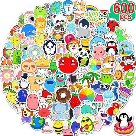 Amazon.com: 600 Pcs Cute Stickers for Kids, Water Bottle Stickers for ...