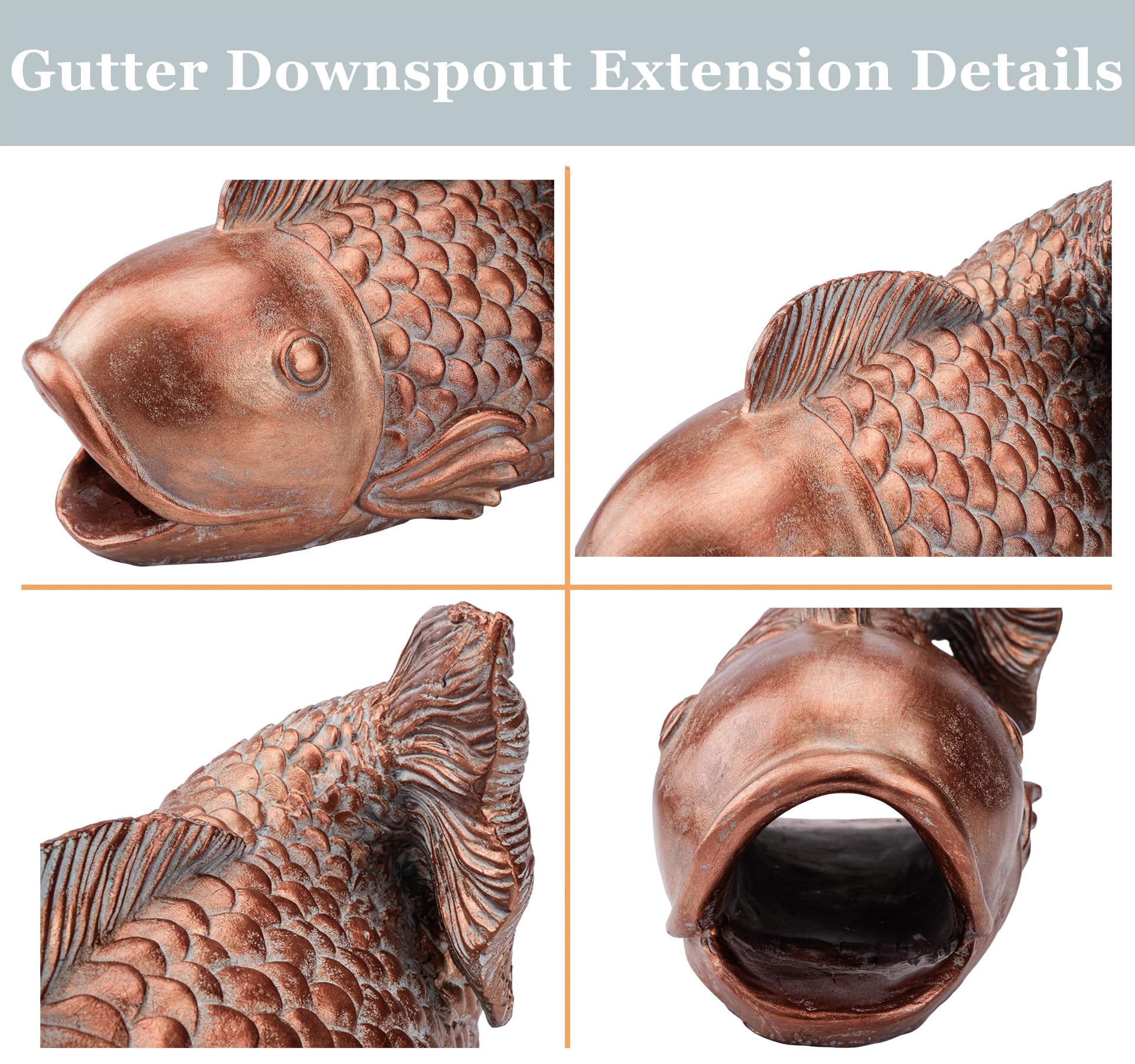 Snapklik.com : Real Koi Sculpture Gutter Diverter Rain,Eco-Friendly ...