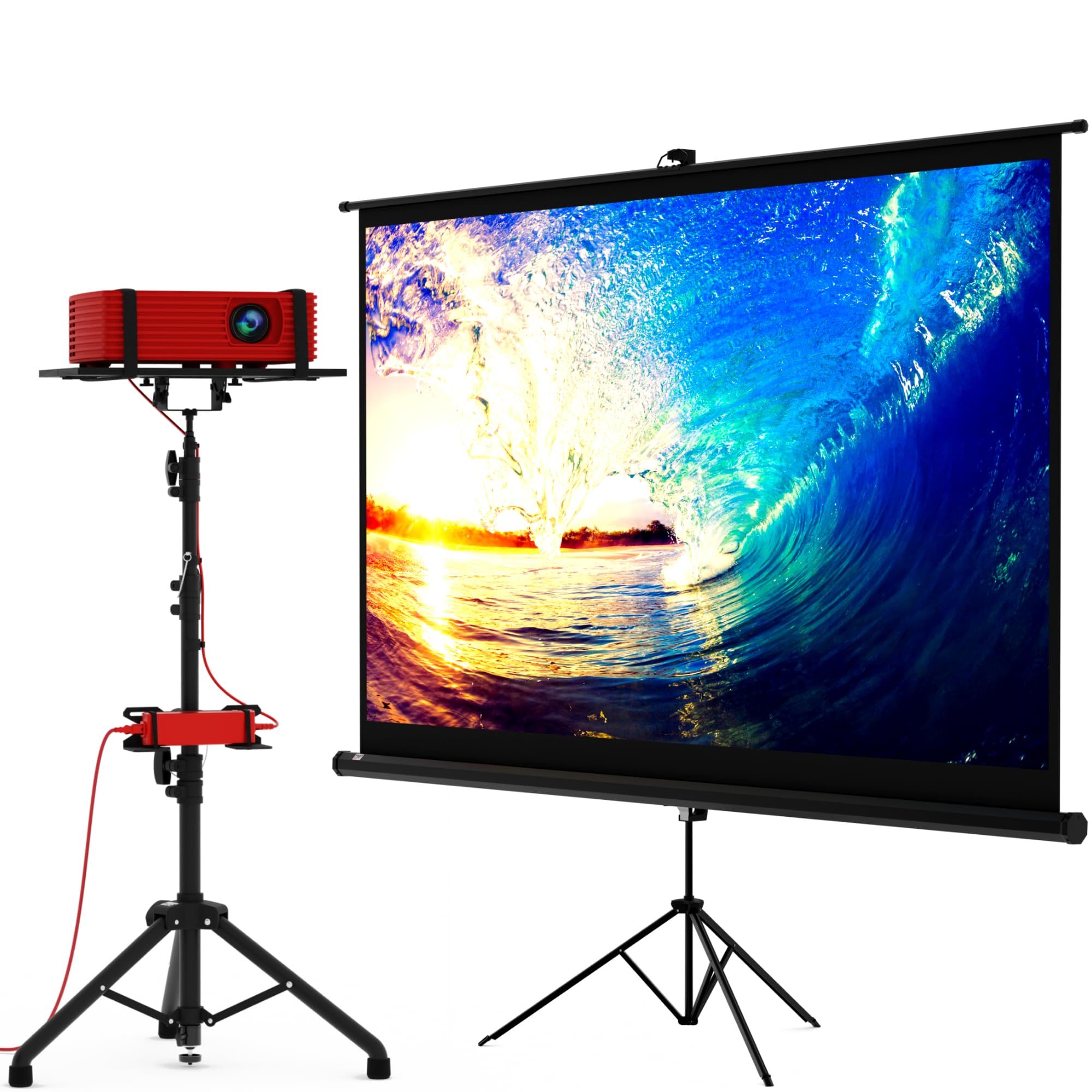 Amazon.com: 100" Projector Screen with Stand & Universal Projector ...