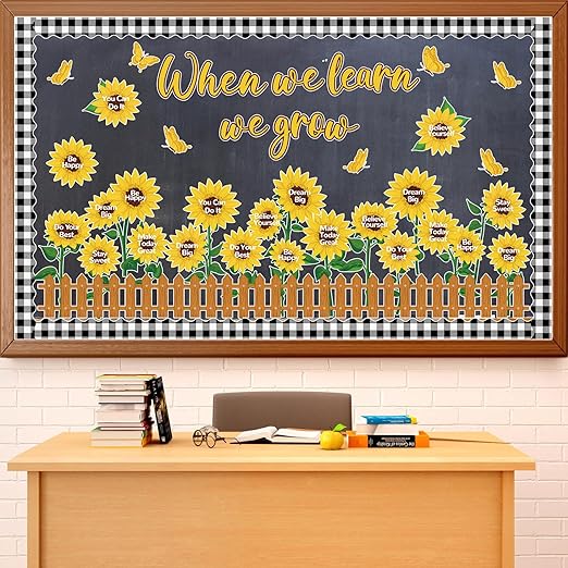 Amazon.com: Summer Sunflower Bulletin Board Classroom Decoration Set ...