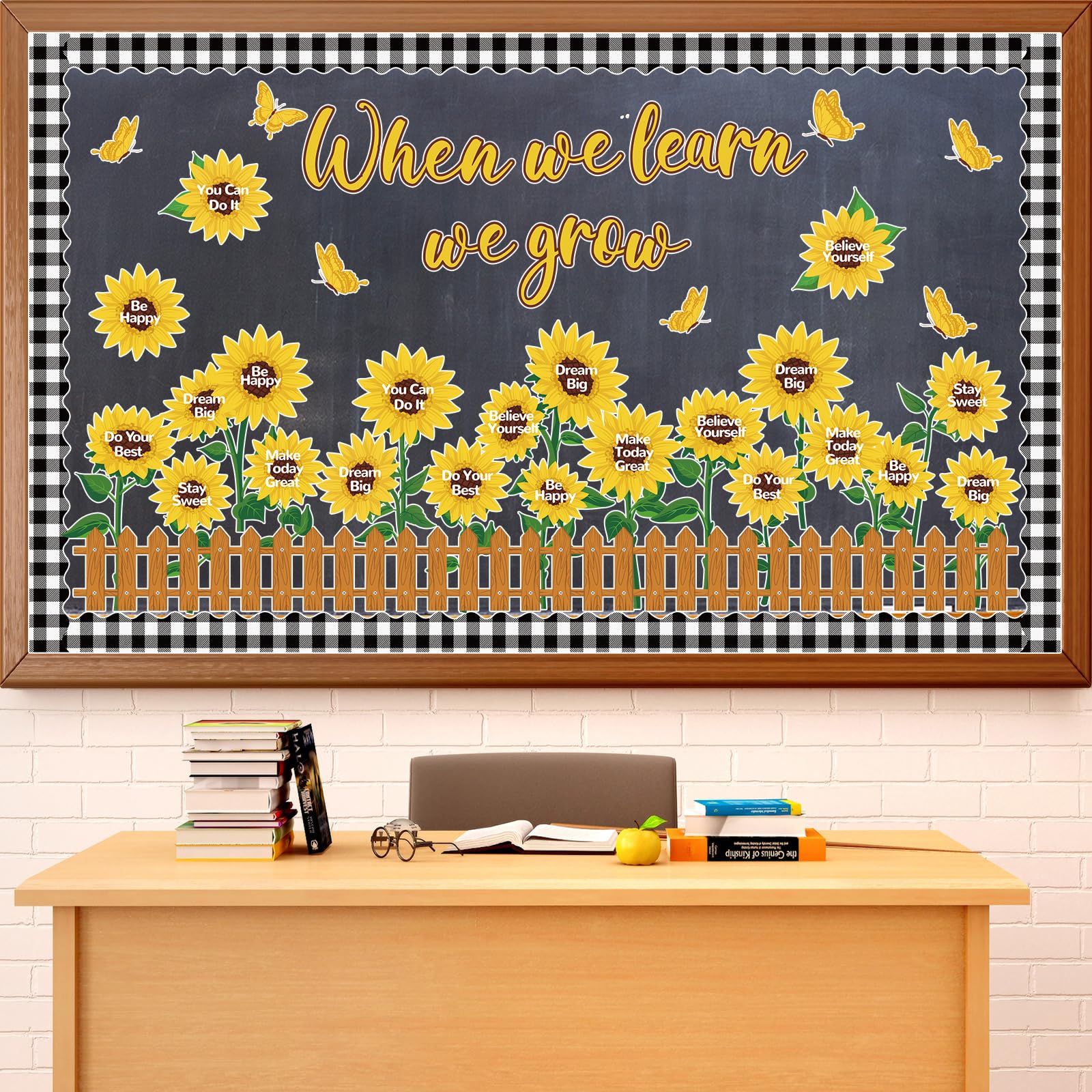 Amazon.com: Spring Sunflower Bulletin Board Classroom Decoration Set ...