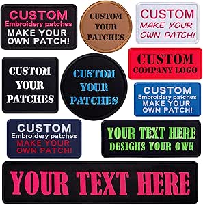 Amazon.com: Customizable Embroidered Text Patch,Personalized with Your Name/Text, Many Sizes and ...