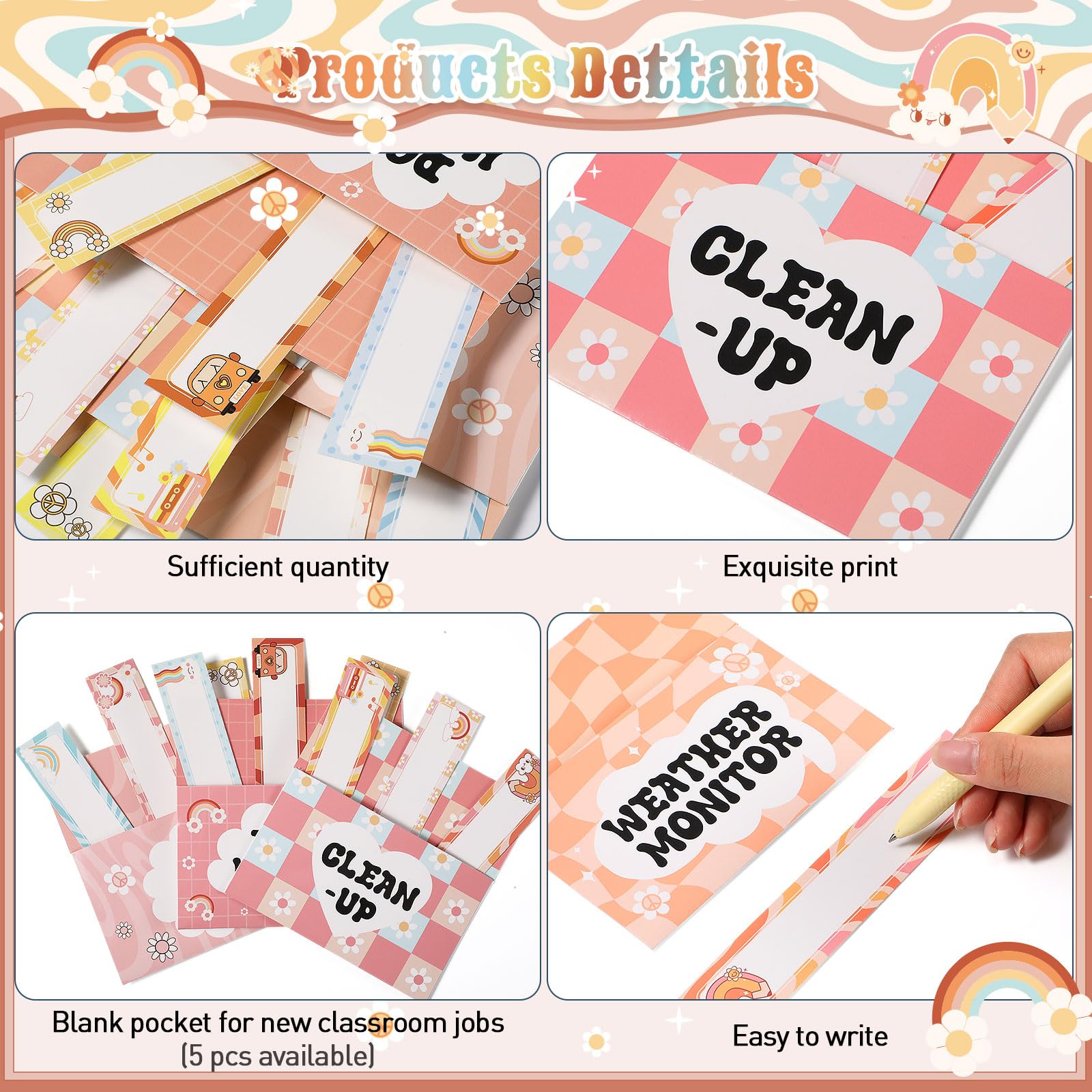 Snapklik.com : Pasimy 81 Pcs Groovy Jobs Chart Hippie Themed Classroom ...