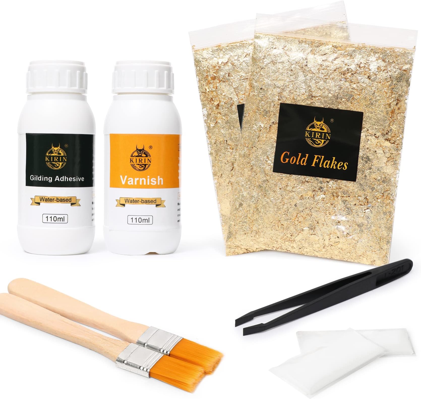 Amazon.com: Wadities Gold Leaf Gilding Adhesive Set, 100ml Water Based ...