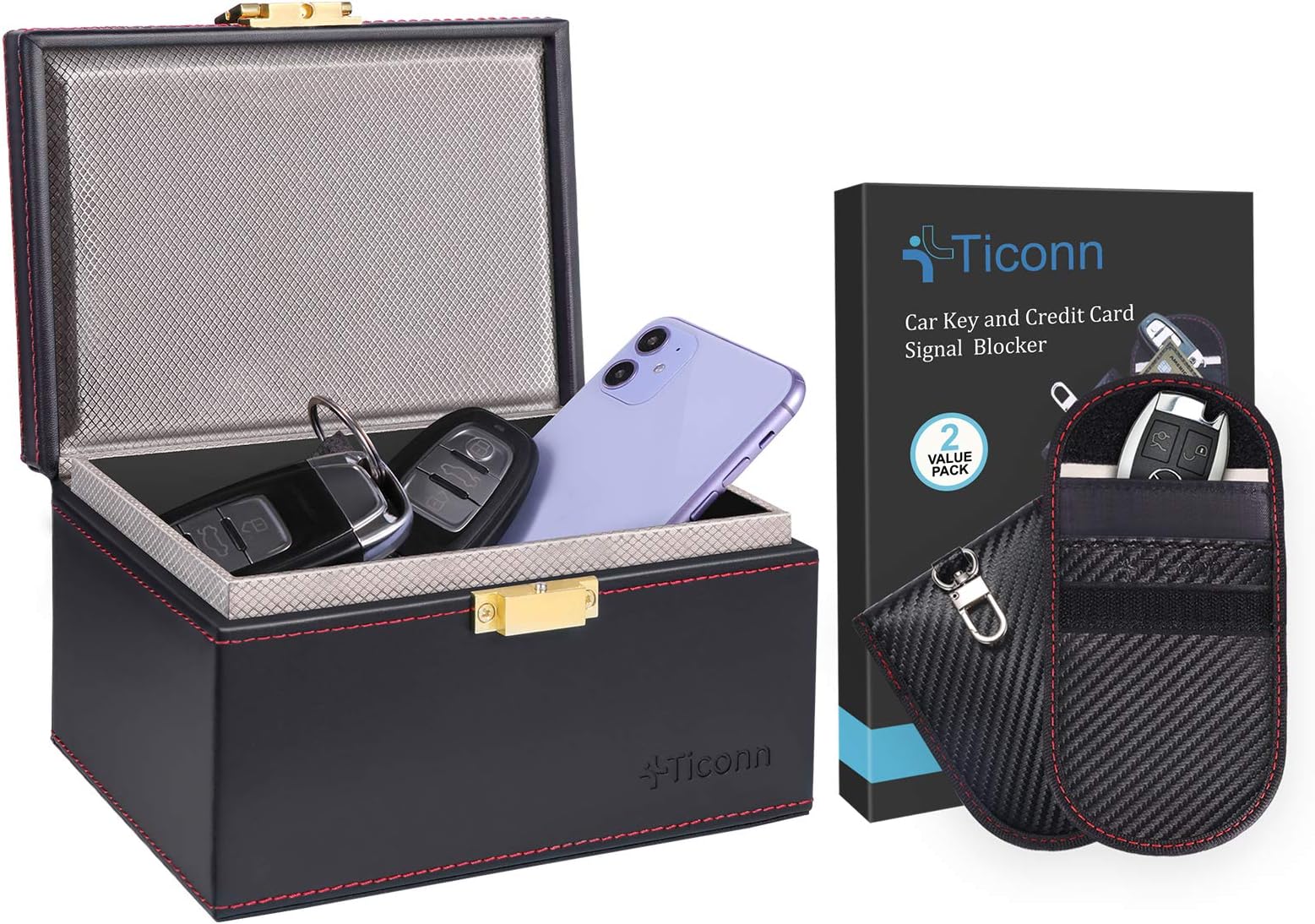 Amazon.com: TICONN Faraday Bag for Key Fob (2 Pack, Carbon Fiber ...