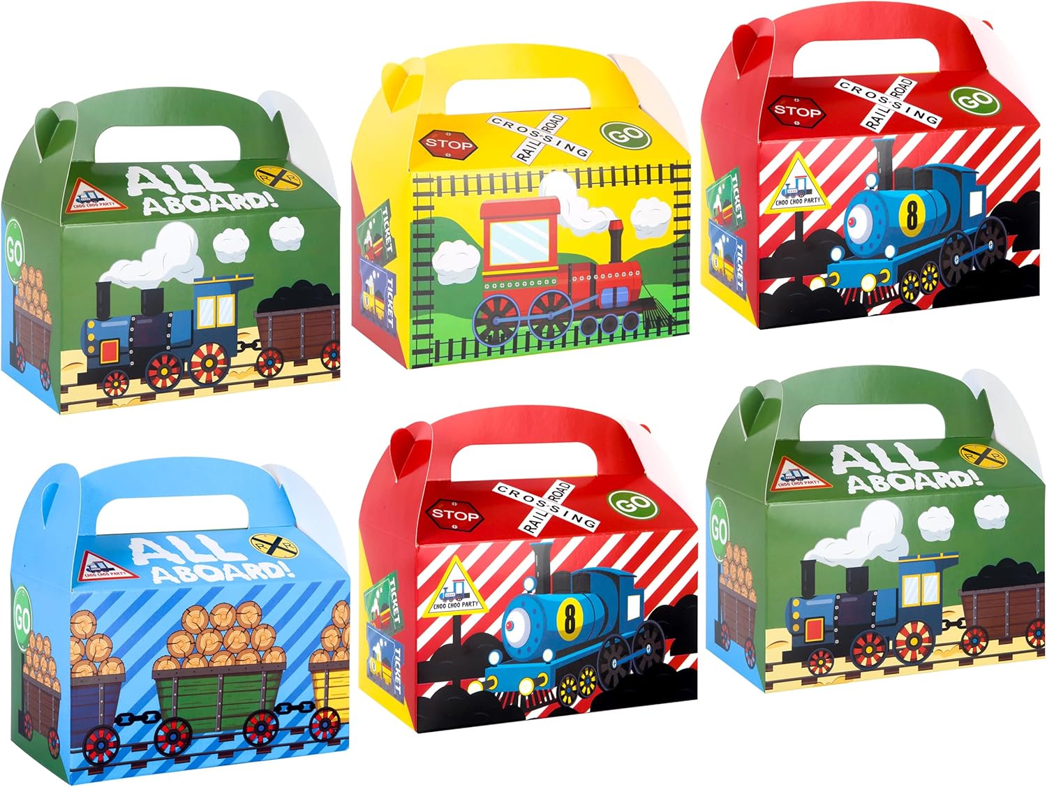 24pcs Railroad Train Crossing Party Gift Treat Boxes Railway Train ...