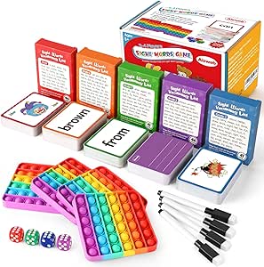 Amazon.com: Aizweb Sight Word Game,Learn to Read Flash Card with Mat & Dice for Preschool ...