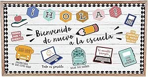 Amazon.com: Fun Express Spanish Back to School Bulletin Board Set - 46 ...