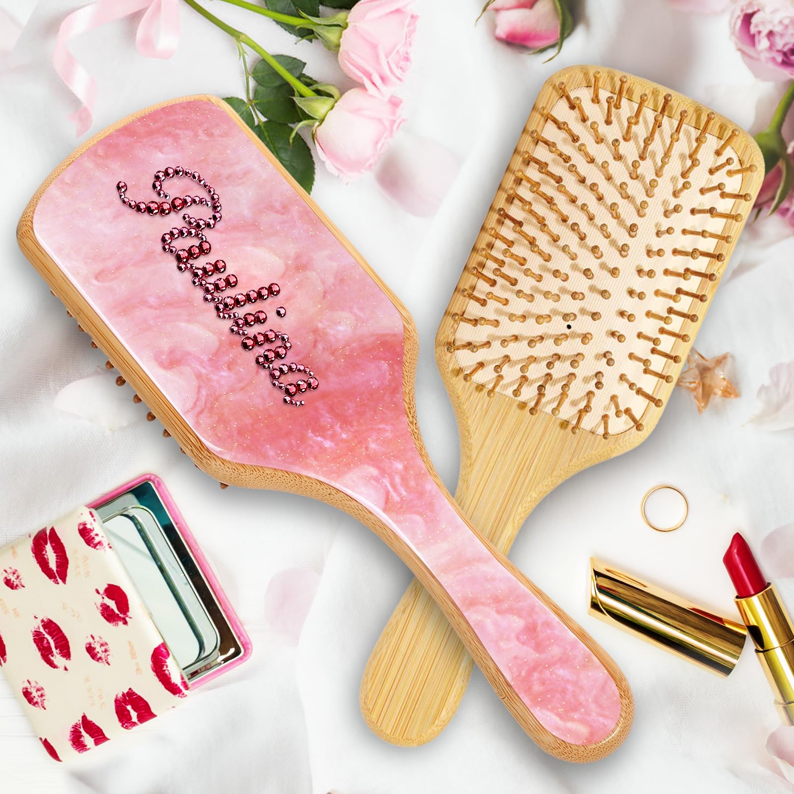 Amazon.com : Hair Brushes for Women,Personalized Rhinestone Hair Brush ...