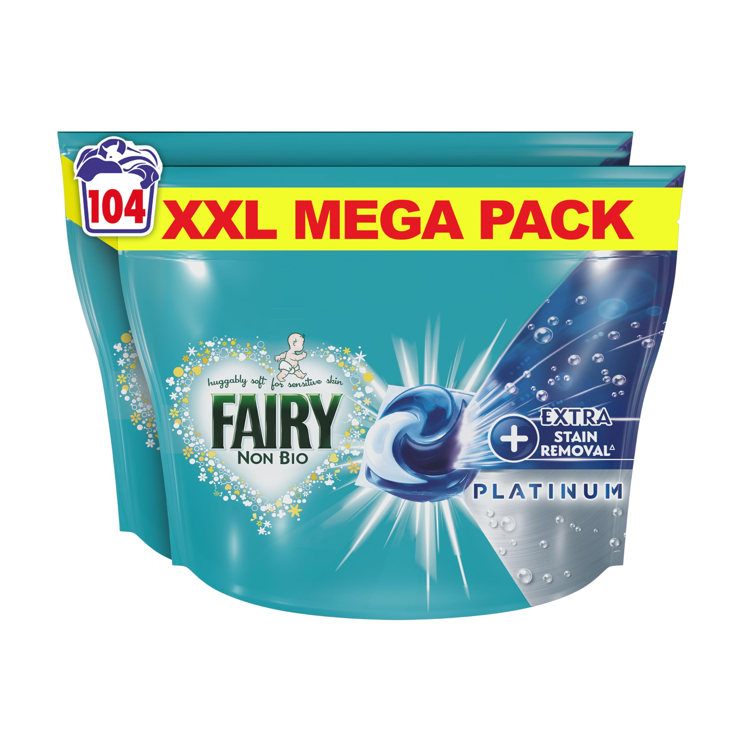 Fairy Platinum +Stain Remover Non Bio Pods Washing Liquid Capsules for ...