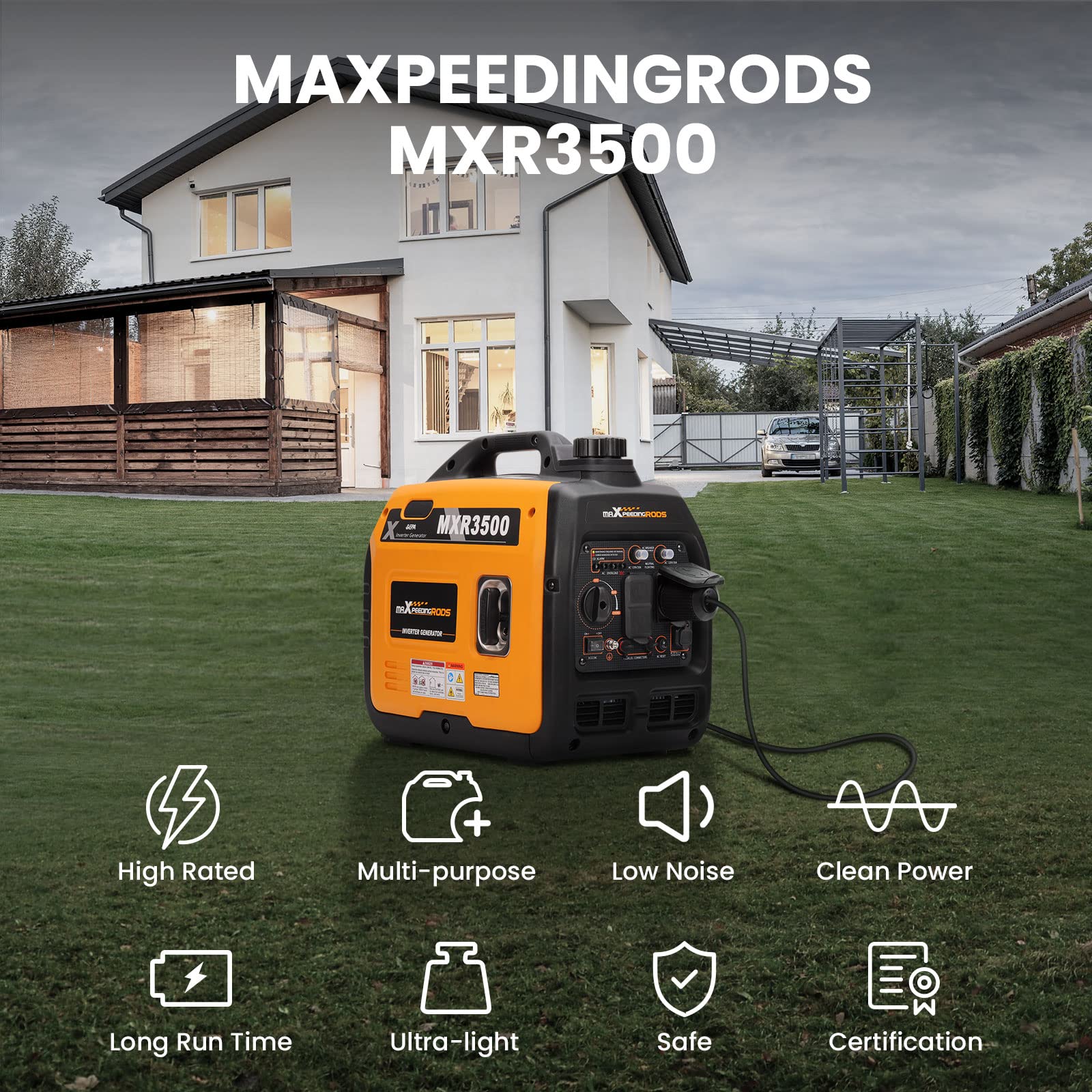 Snapklik.com : MaXpeedingrods 3500 Watt Portable Inverter Generator Gas ...