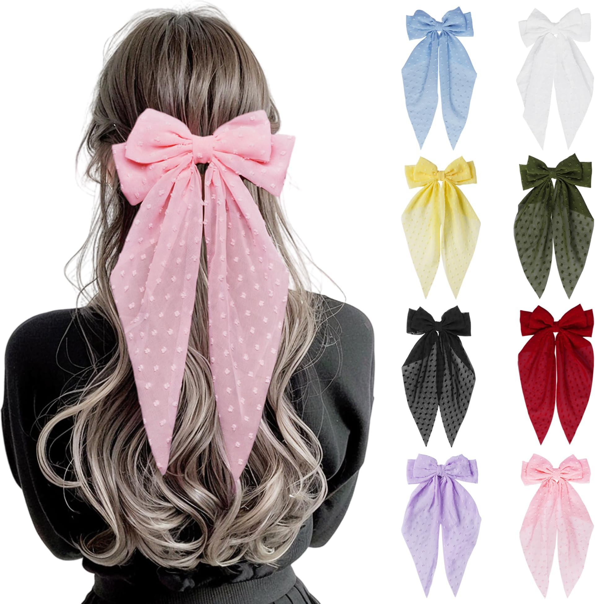 Amazon.com : YosaiHom Hair Bows for Women, Bow Hair Ribbons for Girls ...