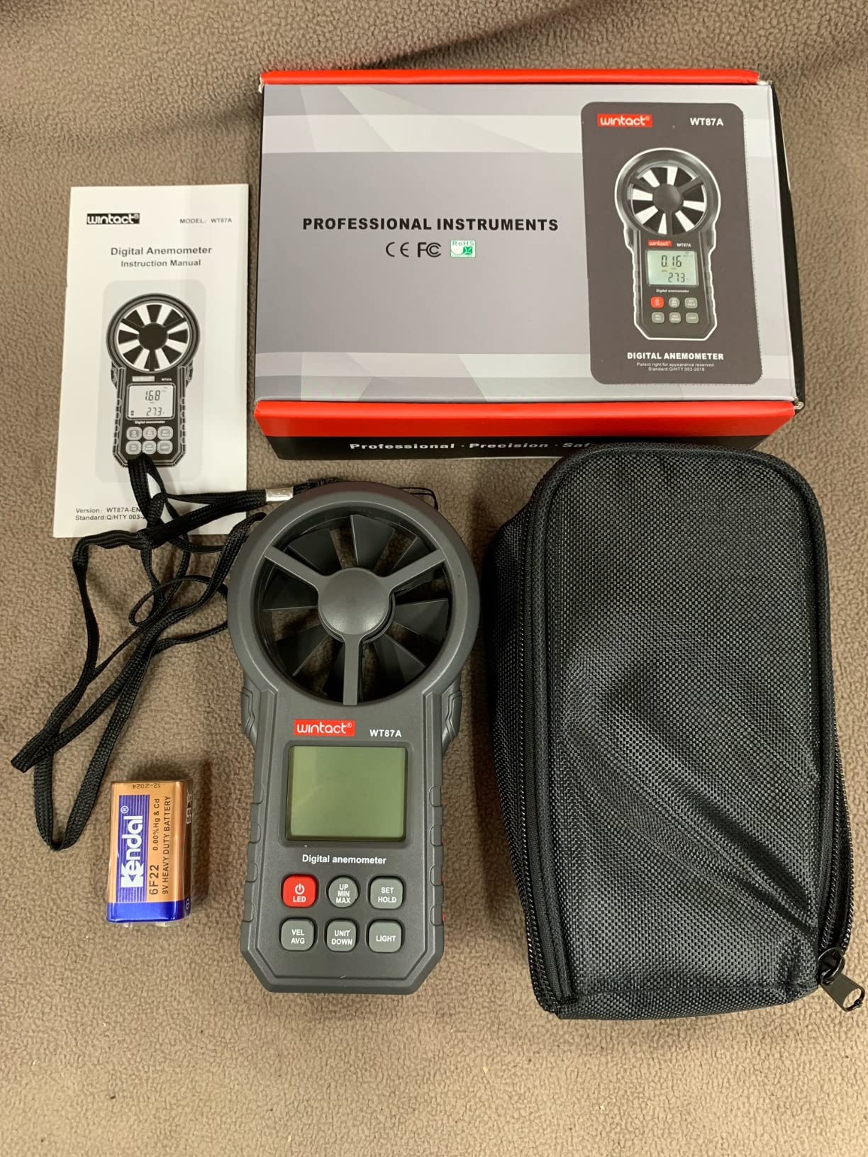 $5/mo - Finance Wintact Handheld Anemometer, Digital Vane Wind Speed ...