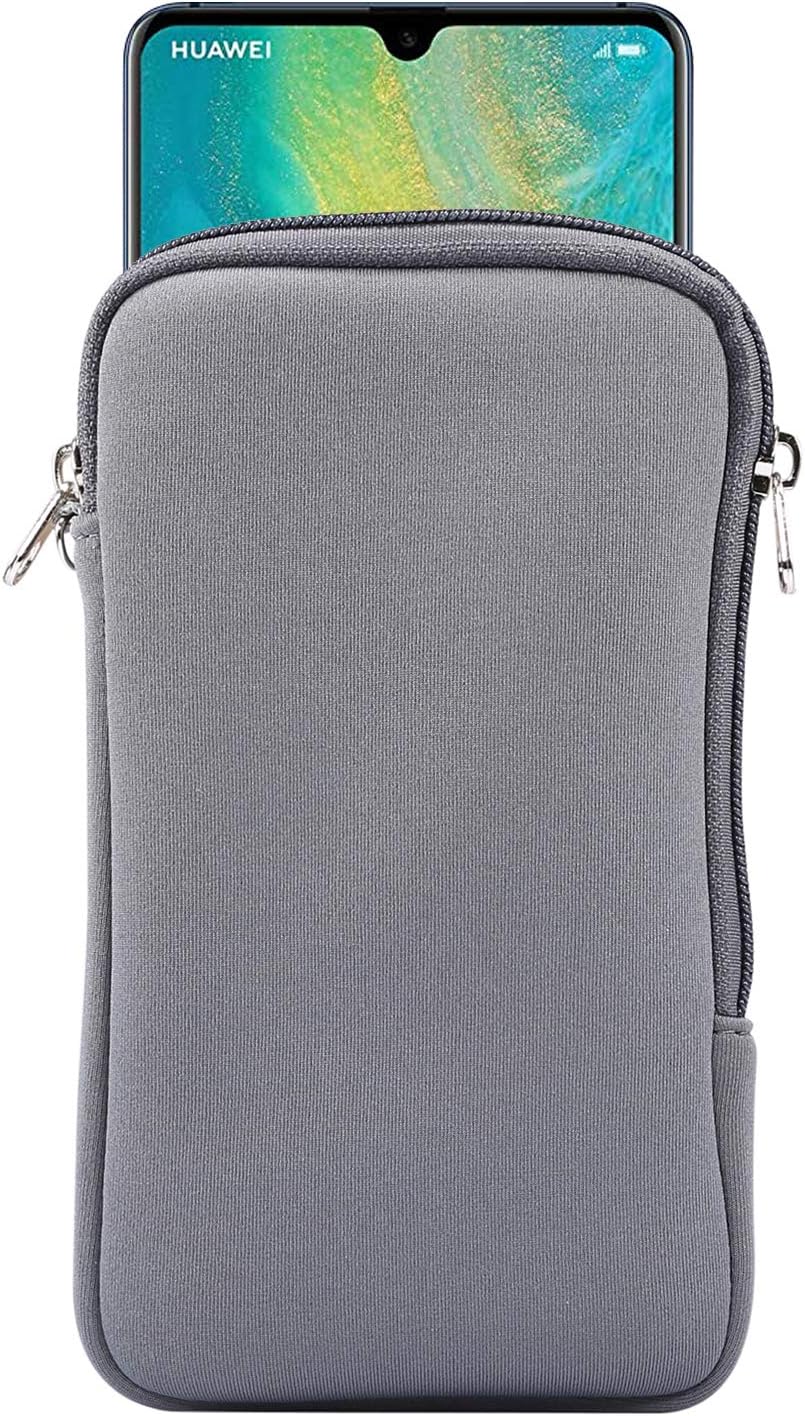 Amazon.com: Zippered Neoprene Cell Phone Sleeve Mesh Pocket Pouch for ...