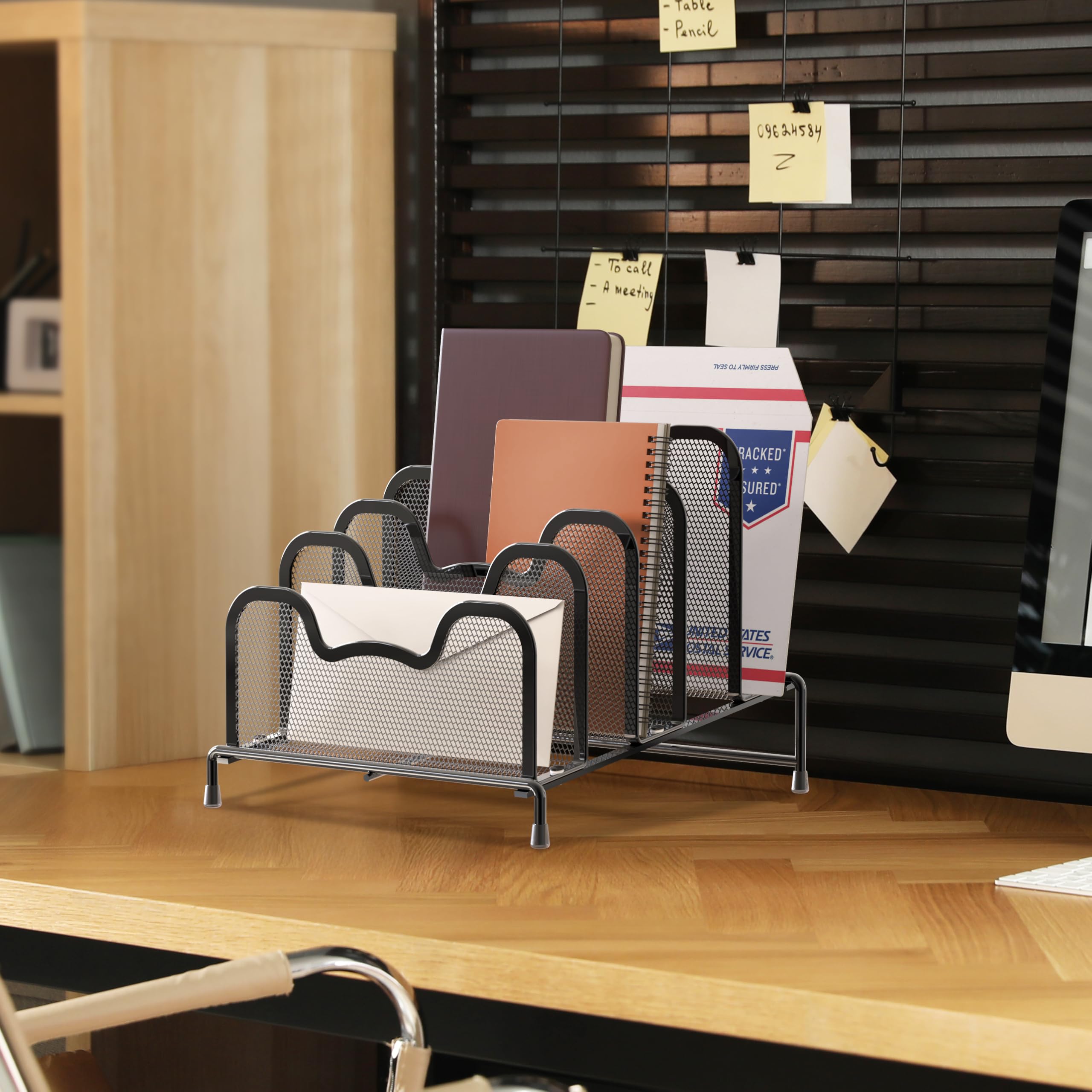 Snapklik.com : Simple Houseware Desk 5 Sections Step File Sorter Organizer