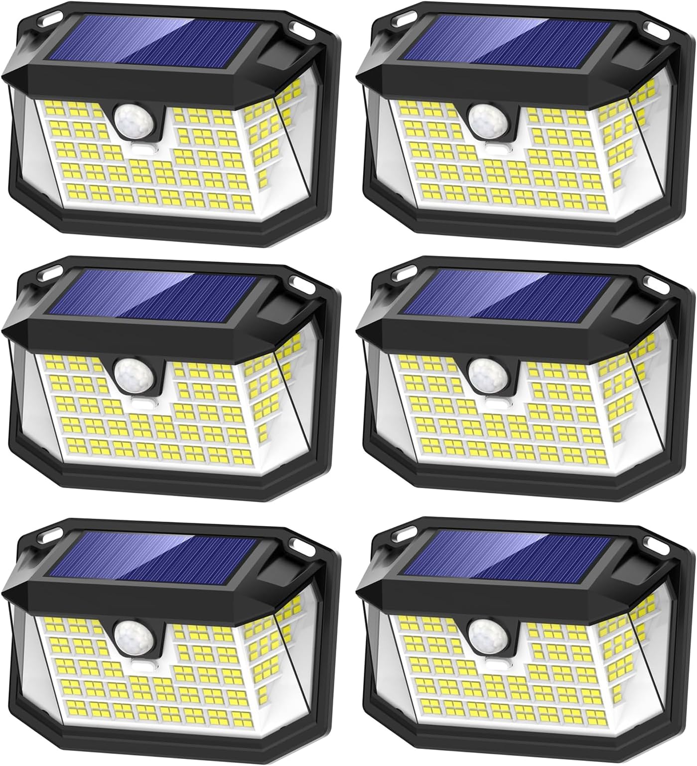 LANSOW 188 LED Solar Security Lights Outdoor, 3 Modes Solar Powered ...