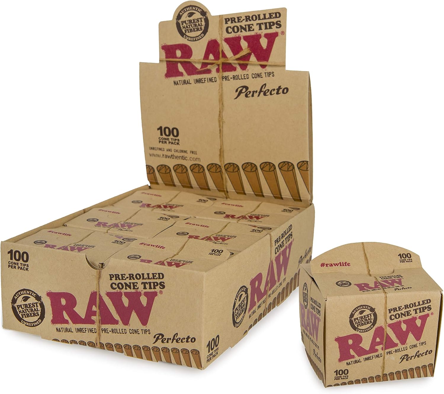 Amazon.com: RAW Classic Natural Unrefined Rolling Papers - Perfecto Pre ...