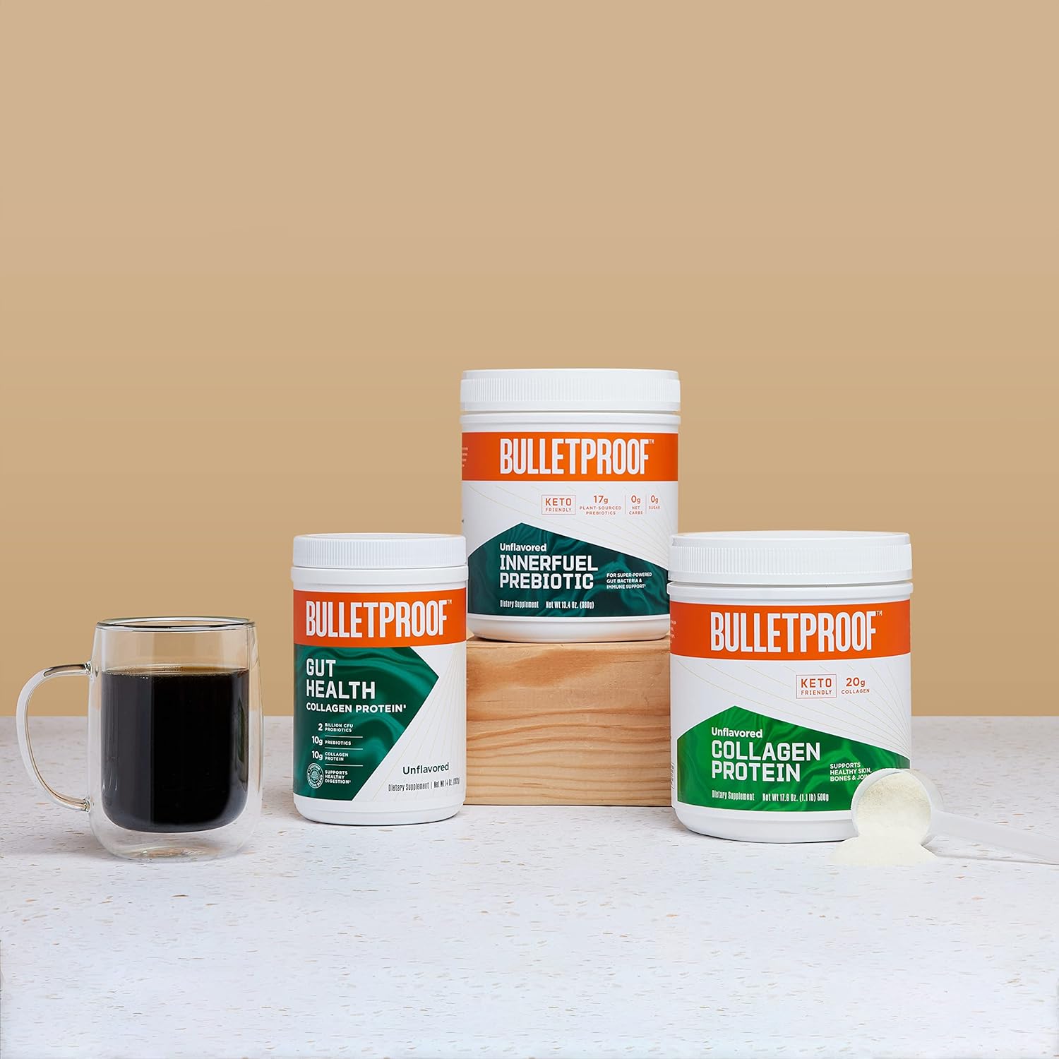 Buy Bulletproof Collagen 18g Protein Powder, 8.5 oz, Unflavored Online ...