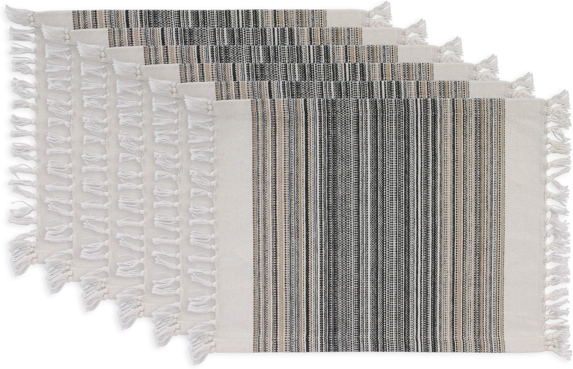 Amazon.com: Cotton Linen Blend Placemats Set of 4 Rectangular Boho ...