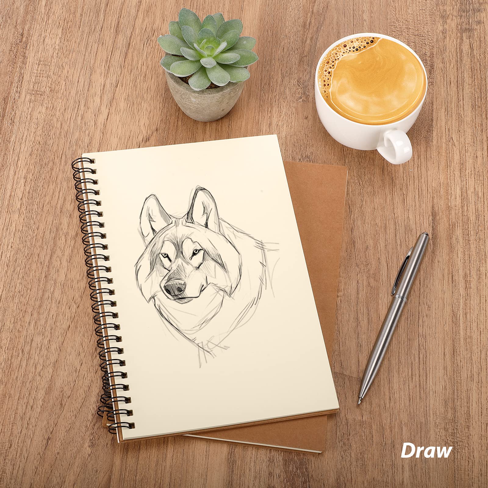 LABUK 2pcs Unlined Spiral Notebook, Blank Notebook, Sketch Book, A5 ...