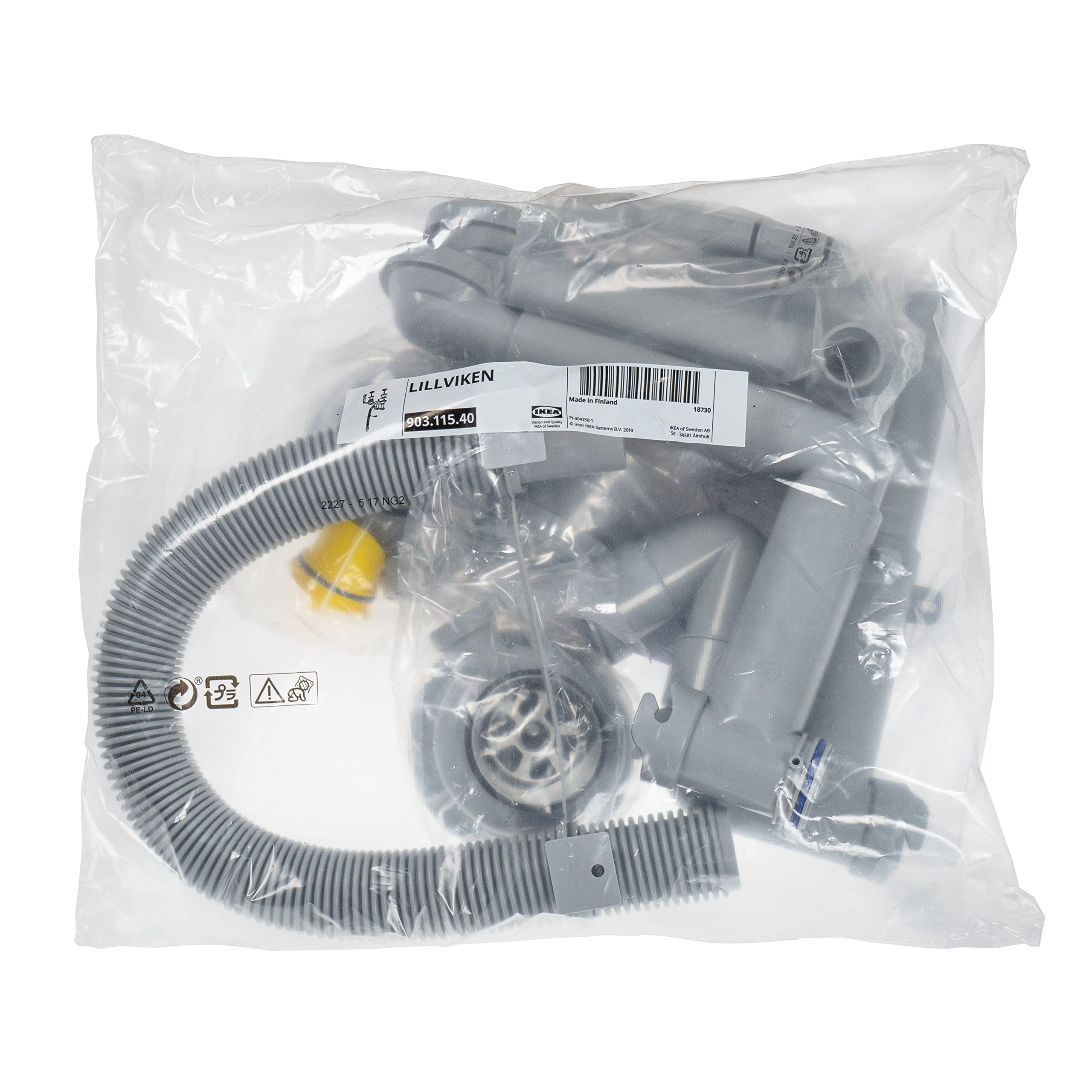 Ikea LILLVIKEN Kitchen Sink Waste Pipe, Water Trap & Strainer Set (for ...