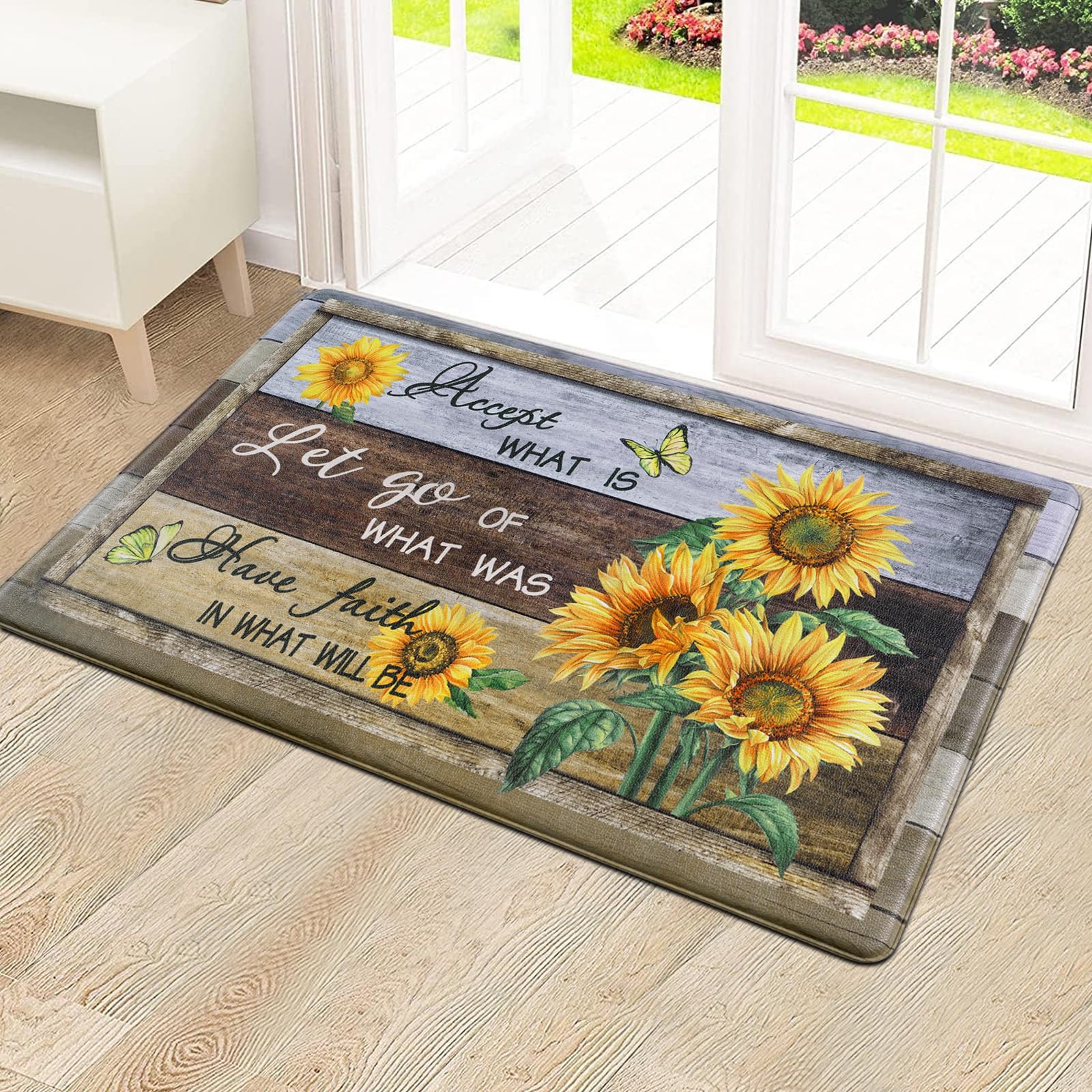 Amazon.com: Kitchen Mats for Floor Sunflower Kitchen Rugs Anti Fatigue ...