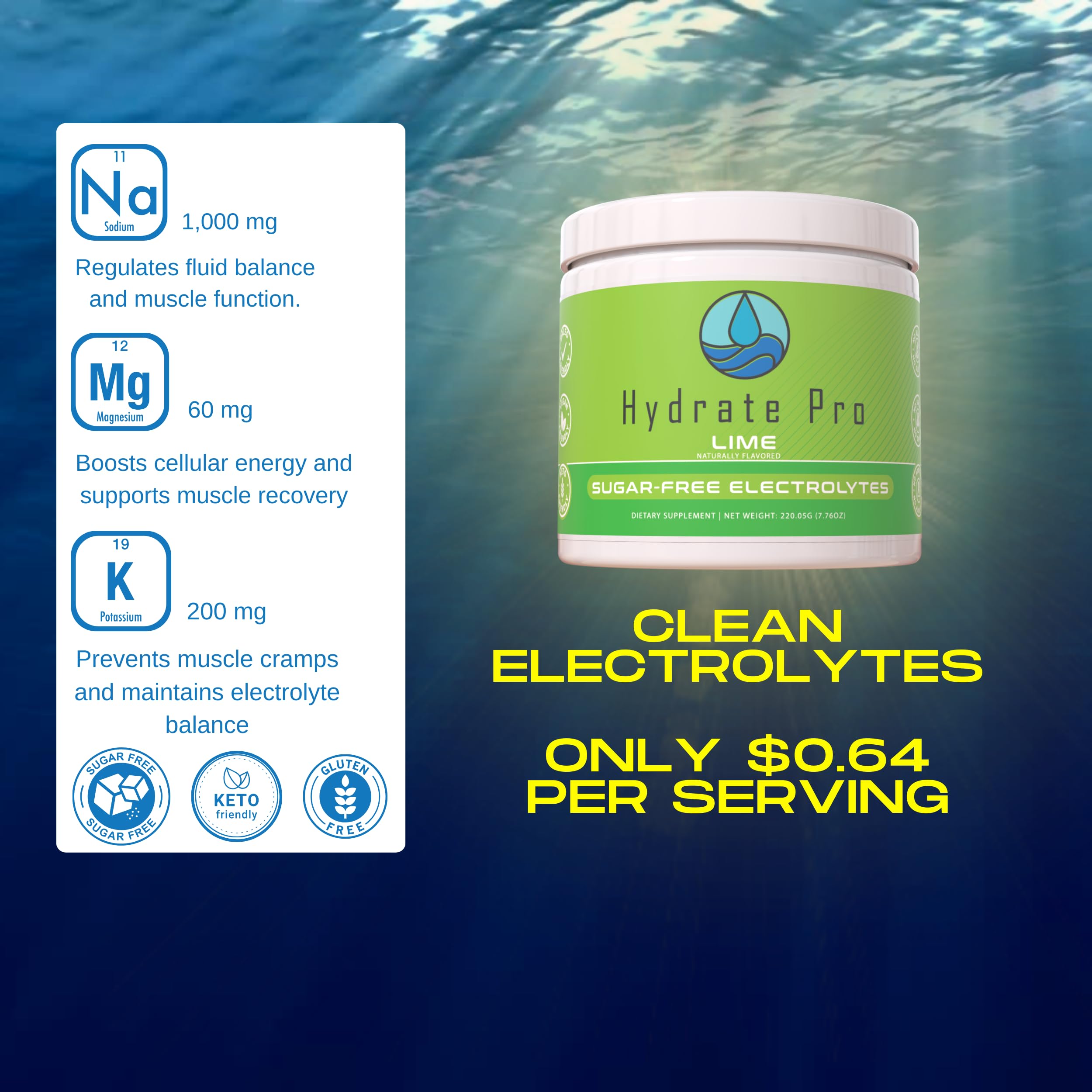 Snapklik.com : Hydrate Pro Sugar-Free Electrolyte Hydration Powder For ...