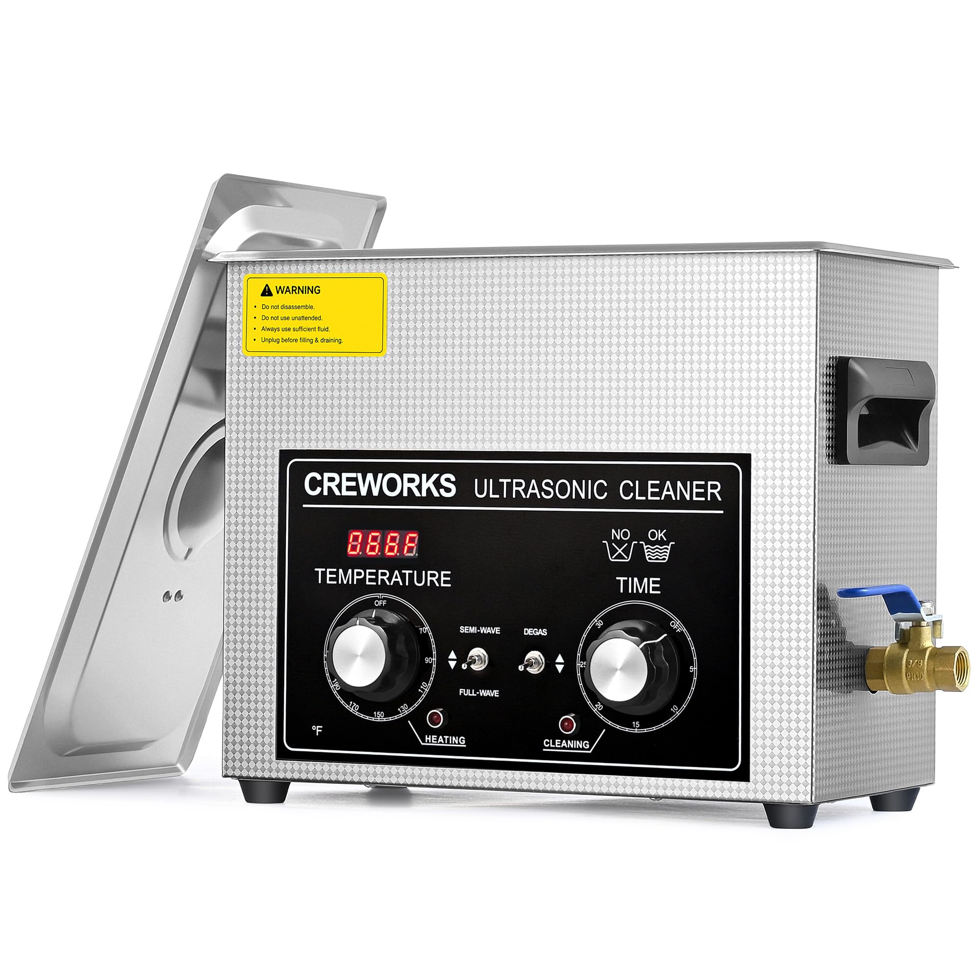 CREWORKS 6L Ultrasonic Cleaner with Heater and Timer, 180W Stainless ...