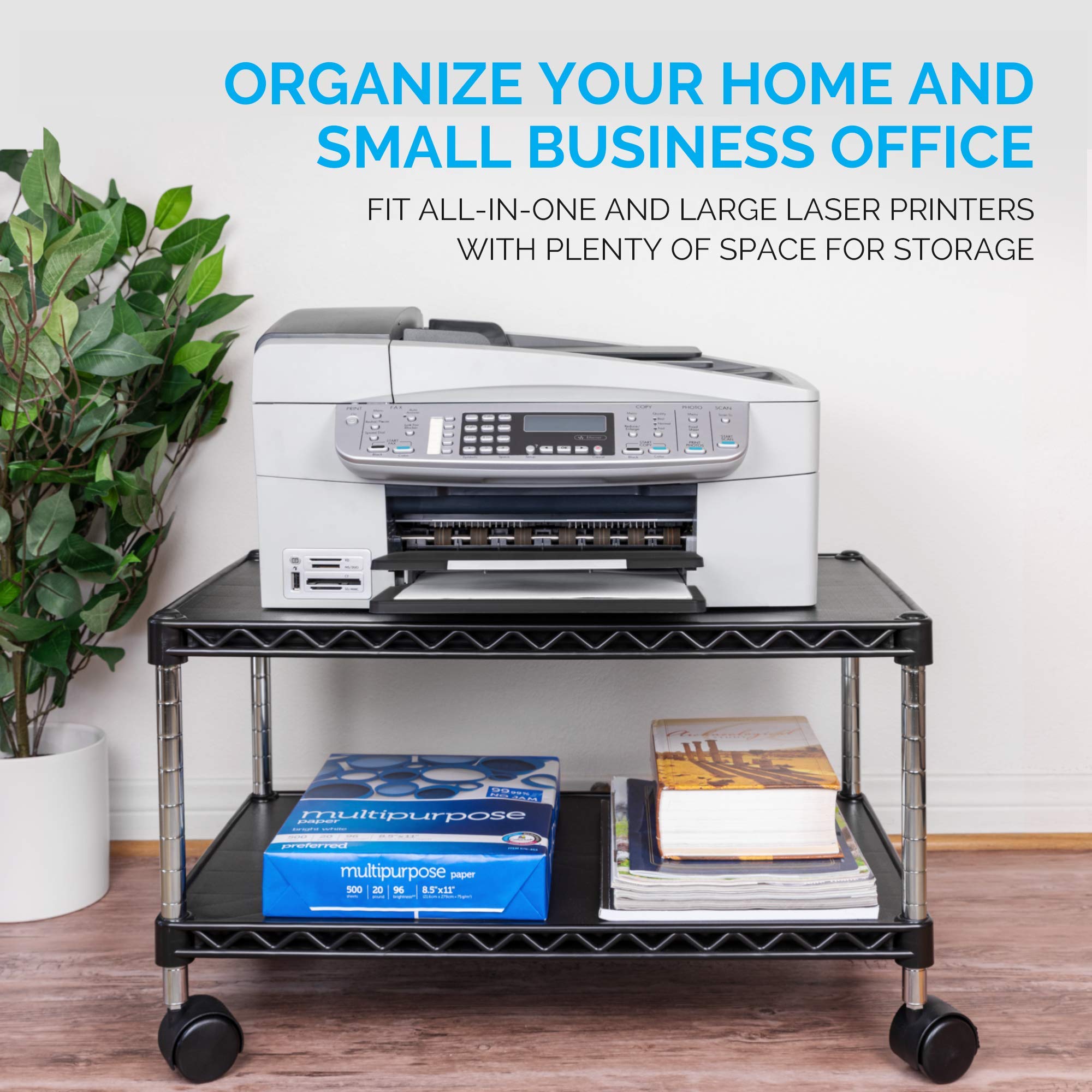Snapklik.com : ZBRANDS Printer Stand, Printer Cart, Under Desk Printer ...