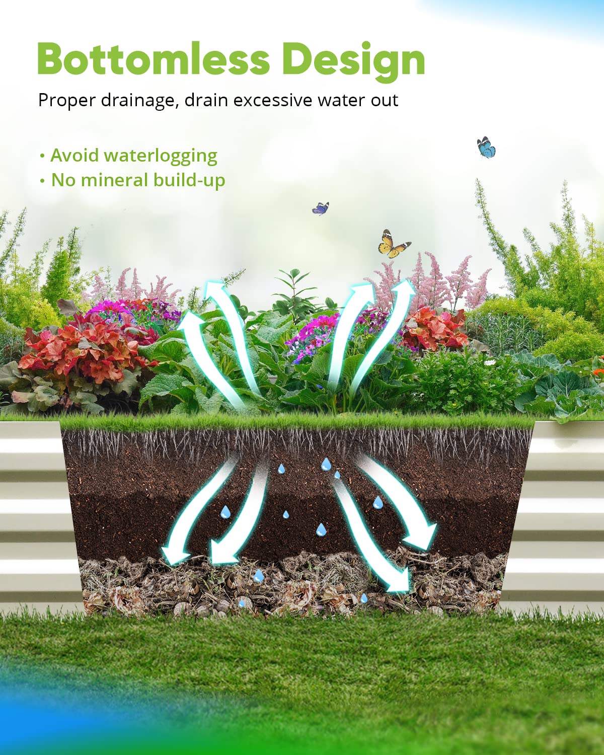 Snapklik.com : Quictent Galvanized Raised Garden Bed 8x4x1 Ft Metal Planter Box For Vegetables ...