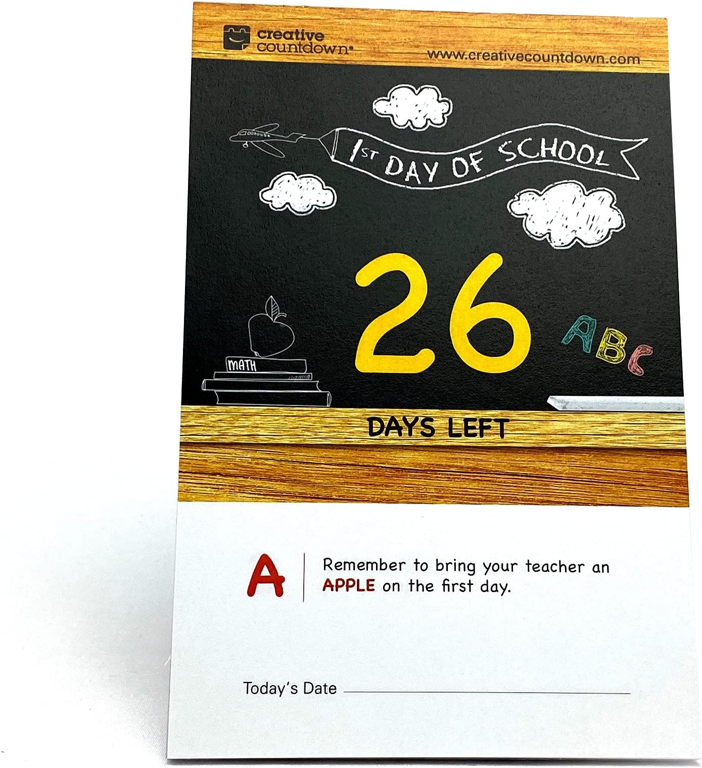 Amazon.com : 26 day First day of School Count Down 5.75"x3.75 ...