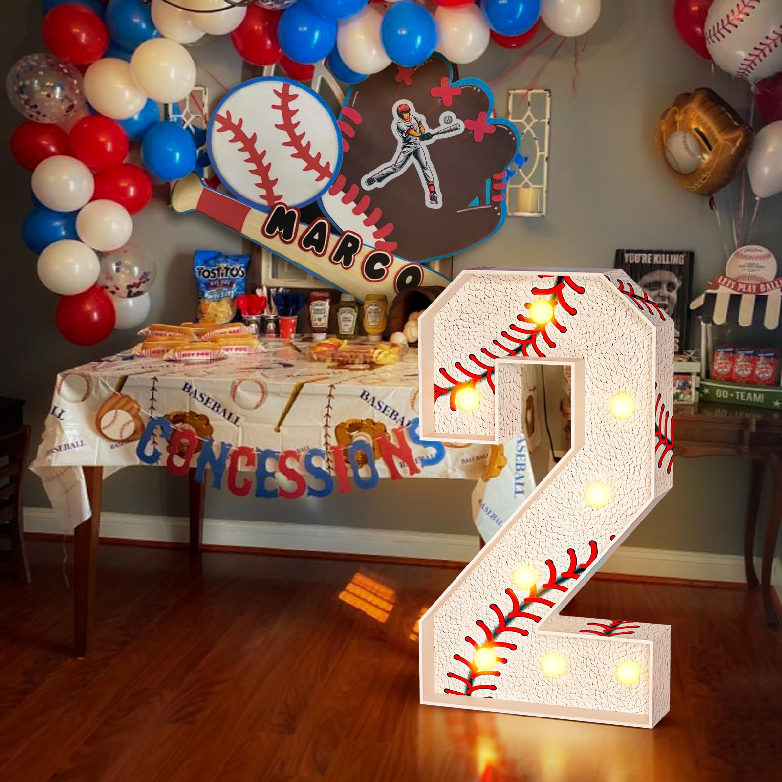 Snapklik.com : Marquee Numbers Baseball Birthday Decorations: 3ft Large ...