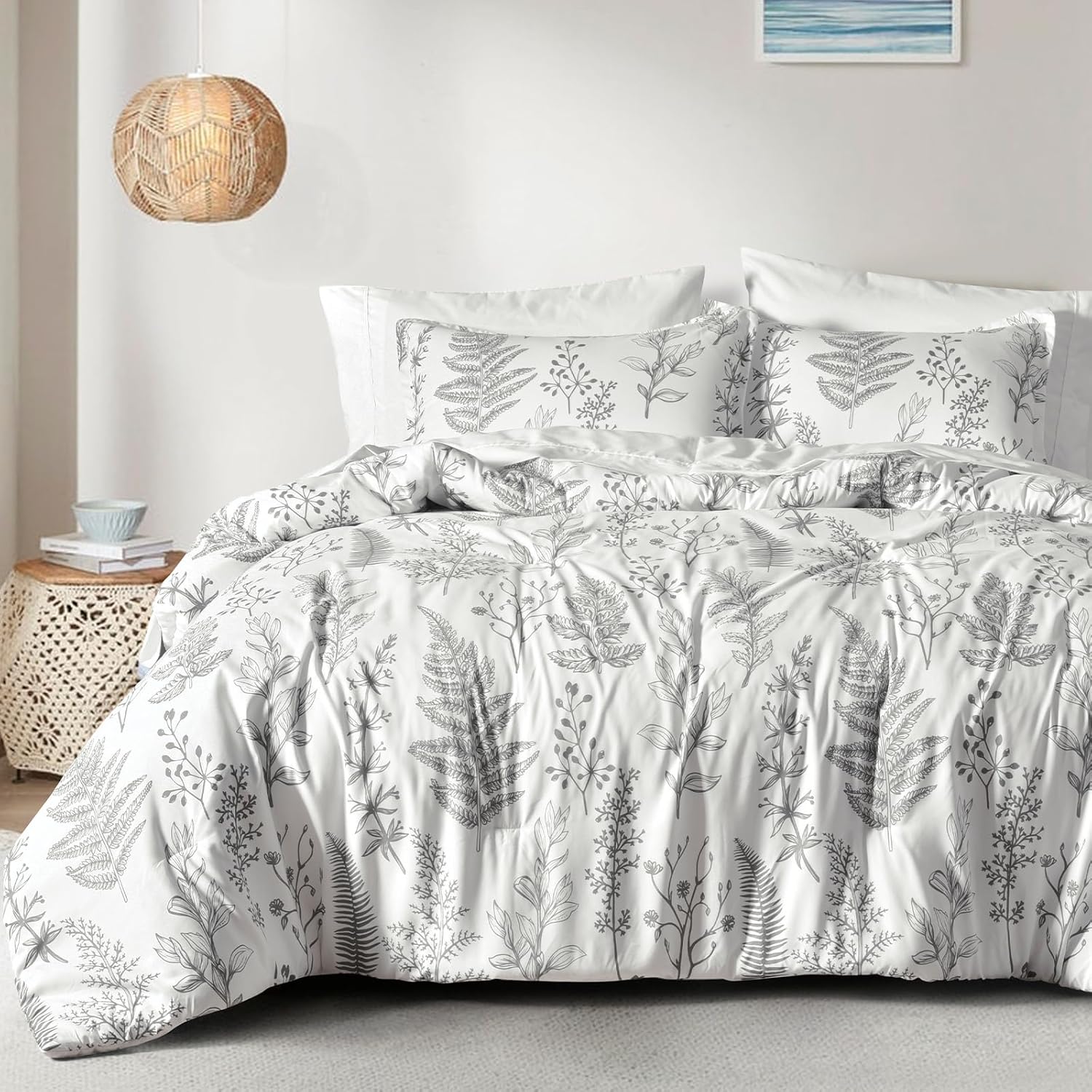 Amazon.com: PHF 7 Pieces California King Comforter Set, Ultra Soft Bed ...