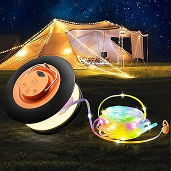 Camping String Lights Outdoor, 20s Quick Storage LED String Lights with ...