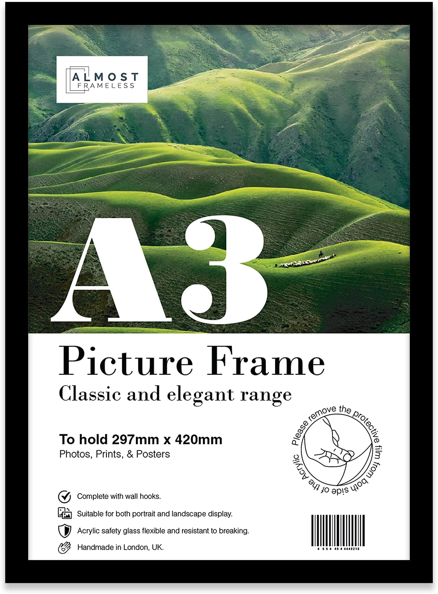 A3 BLACK PICTURE FRAME SIZE 29.7cm x 42cm : Amazon.co.uk: Home & Kitchen