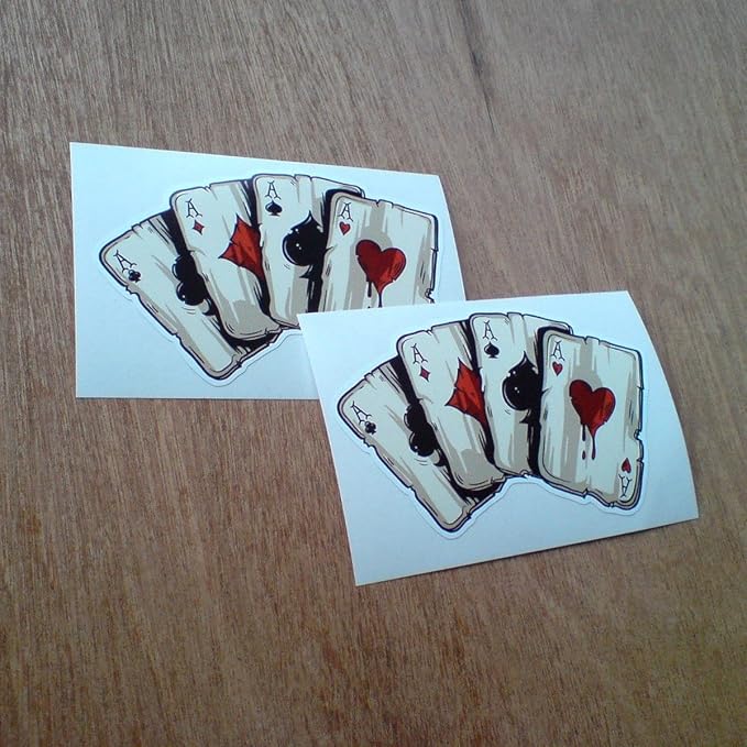 Amazon.com: 2 Four Aces Playing Cards Vinyl Stickers : Everything Else