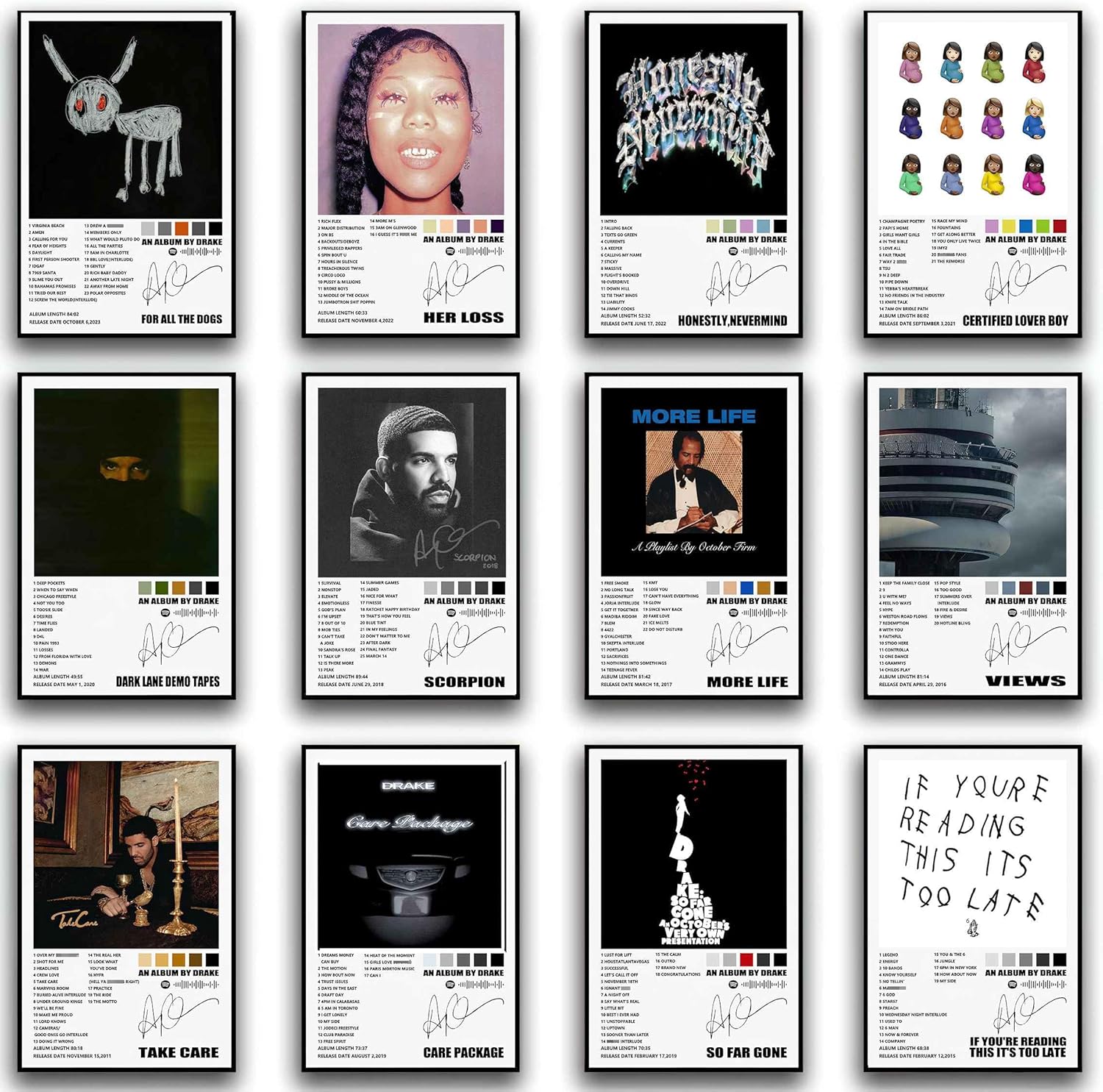 Drake – Póster de Drake para portada de álbum de música de todos los ...