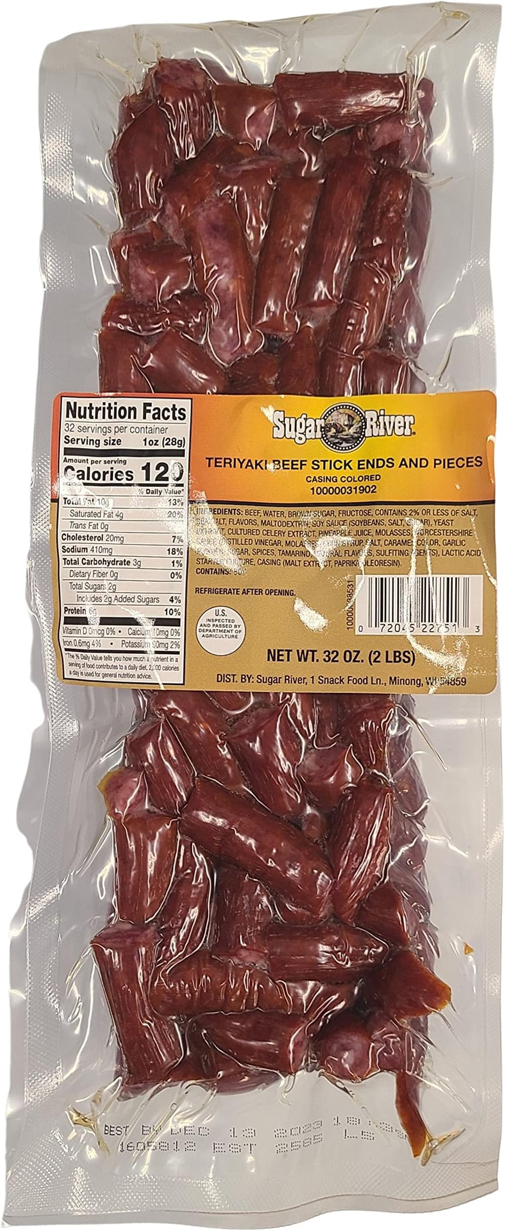 Amazon.com: Sugar River Meat Snack Links Ends & Pieces 2 lbs (Teriyaki ...