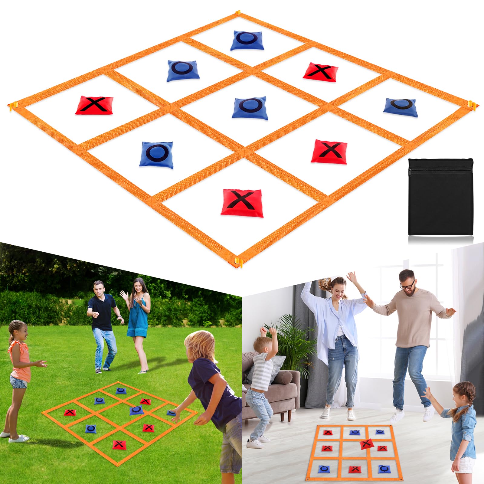 Amazon.com: Giant Tic Tac Toe Strap Game Indoor Outdoor, 4 Ft X 4 Ft ...