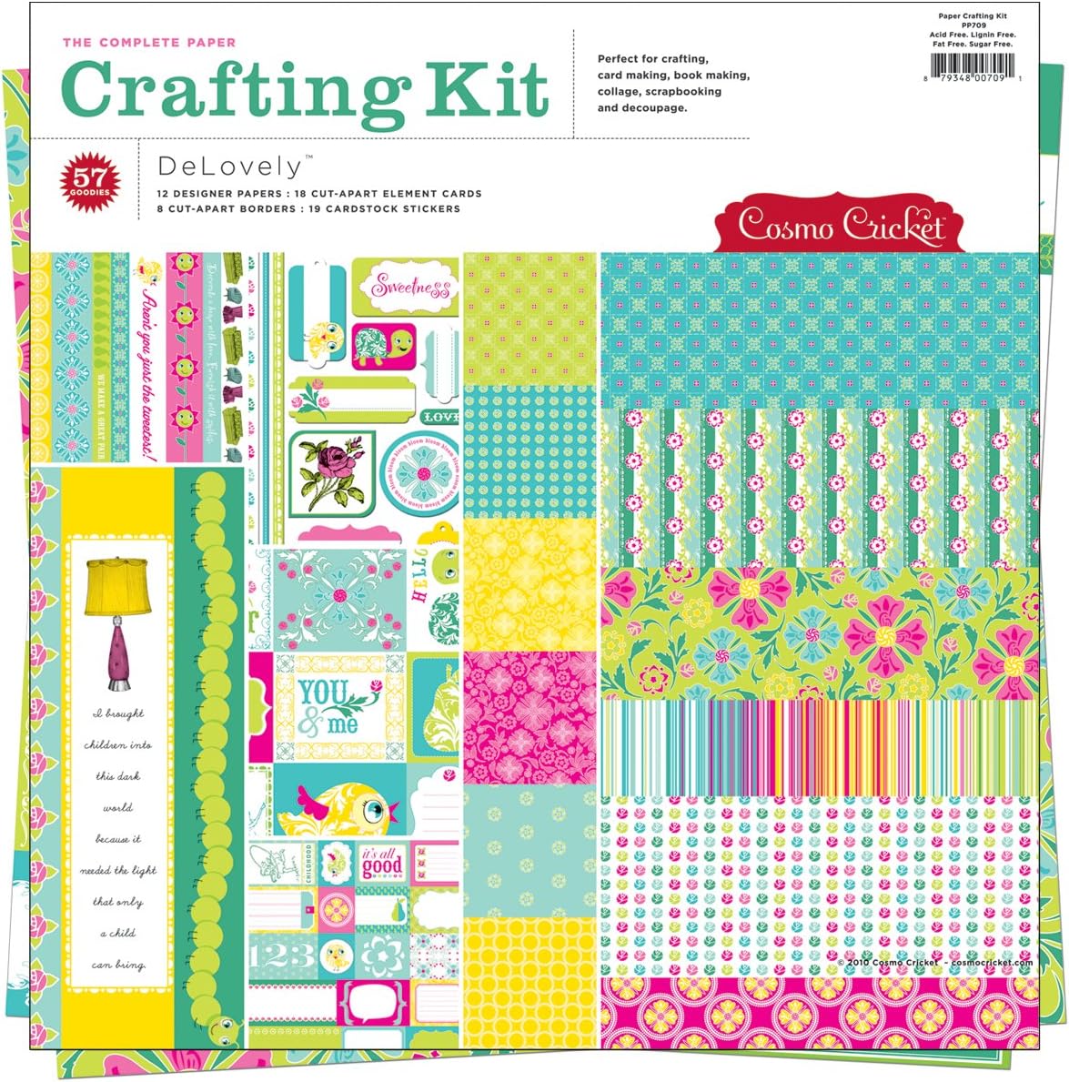 Amazon.com: Cosmo Cricket DeLovely Scrapbook Paper Crafting Kit, 12 ...