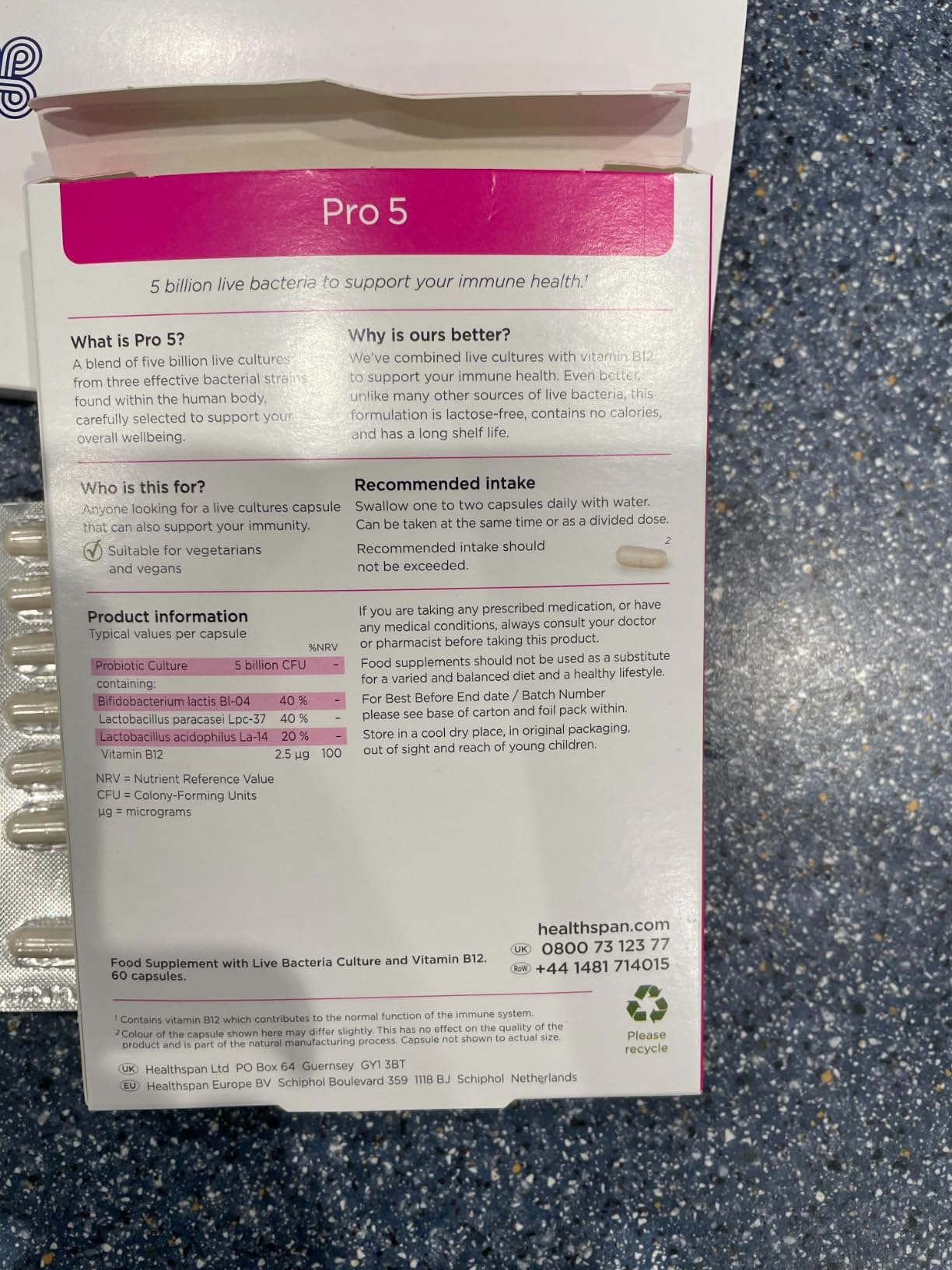 Healthspan Probiotic 5 | Multi-Strain probiotic with 5 Billion Live ...