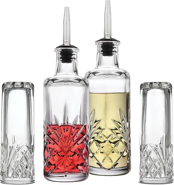 Godinger Oil and Vinegar Dispenser Cruet Set and Salt and Pepper ...