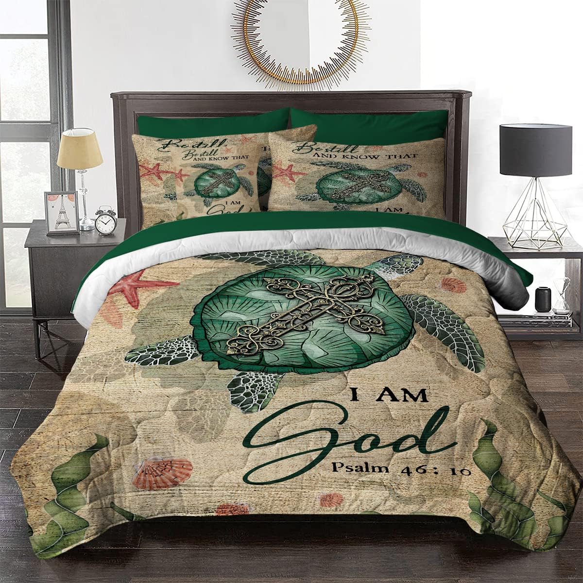 Amazon.com: BlessLiving Sea Turtle Comforter Set - 8 Pieces Vintage ...